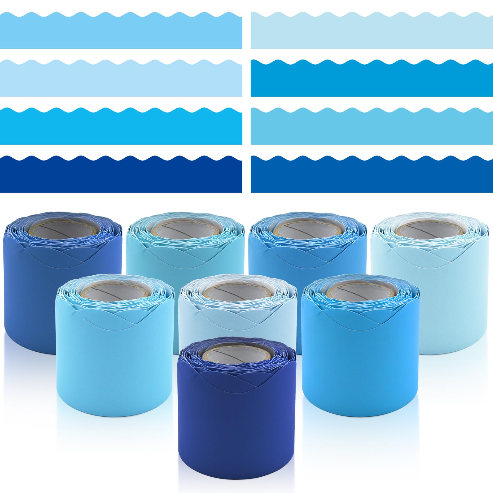 Snapklik.com : 8 Rolls 262.4 Ft Blue Bulletin Board Borders - Blue ...