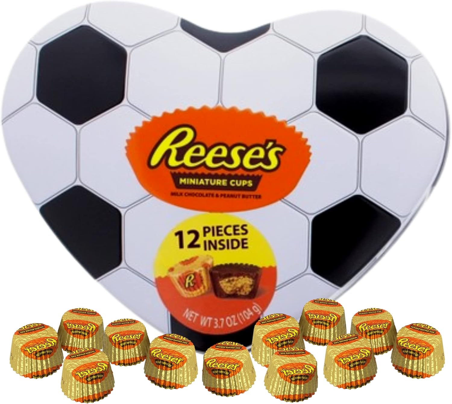 Amazon.com: Soccer Themed Valentine's Day Hershey's Heart Shaped Tin ...