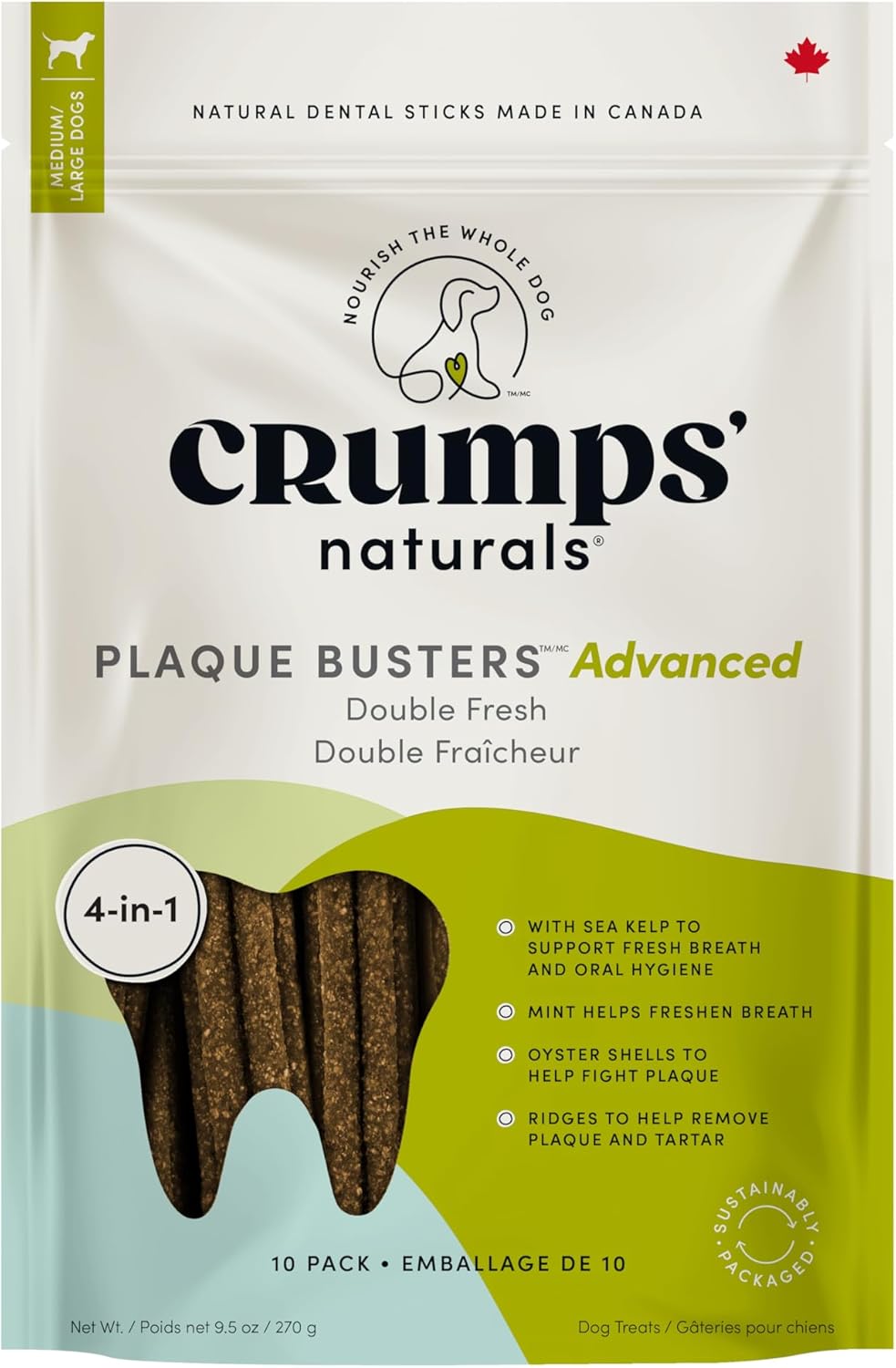 Crumps Naturals Plaque Busters Advanced - Double Fresh Dental Sticks 9 ...