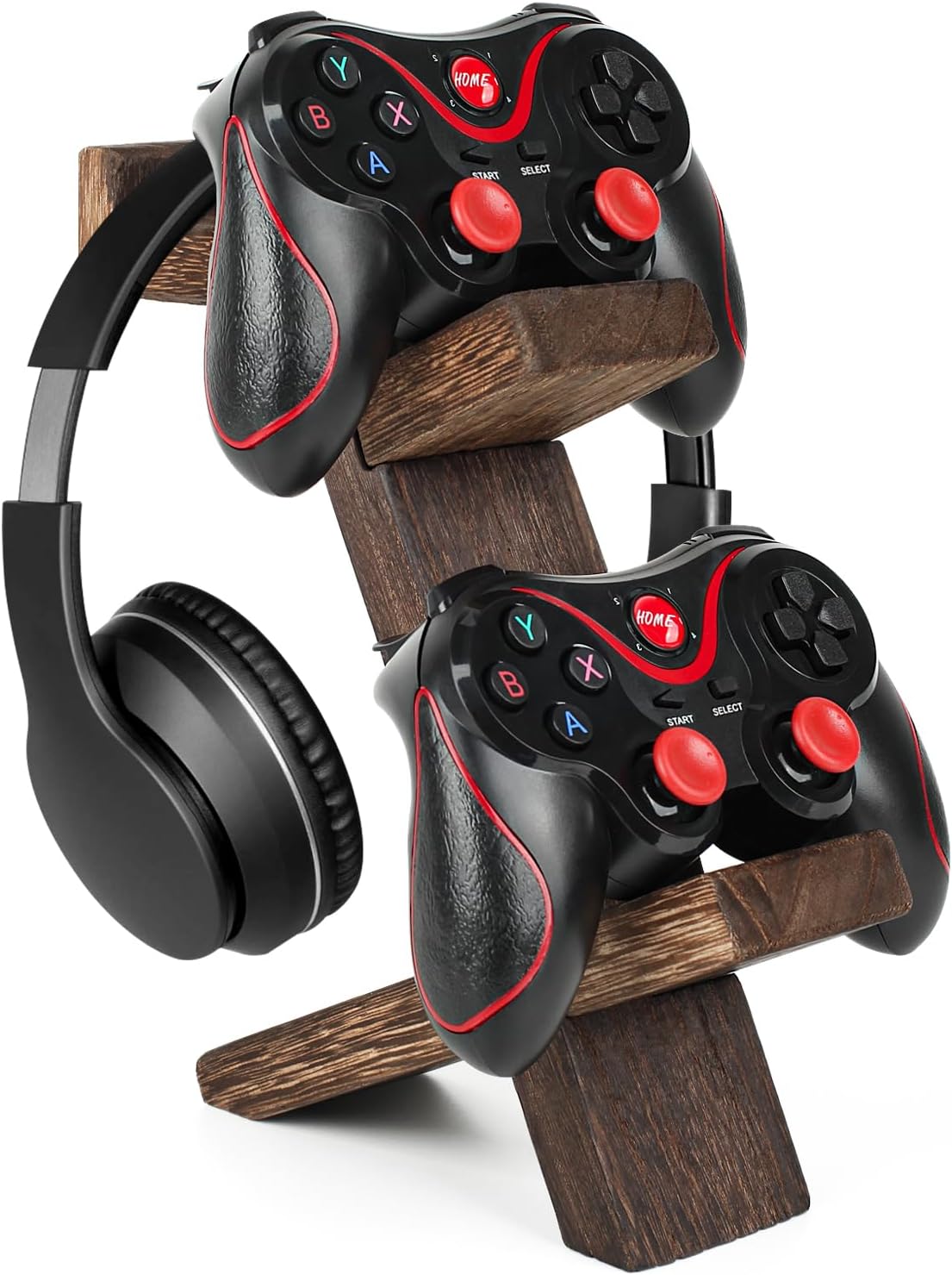 Amazon.com: BEARUT Wooden Game Controller Holder Headset Stand 2-Tier ...