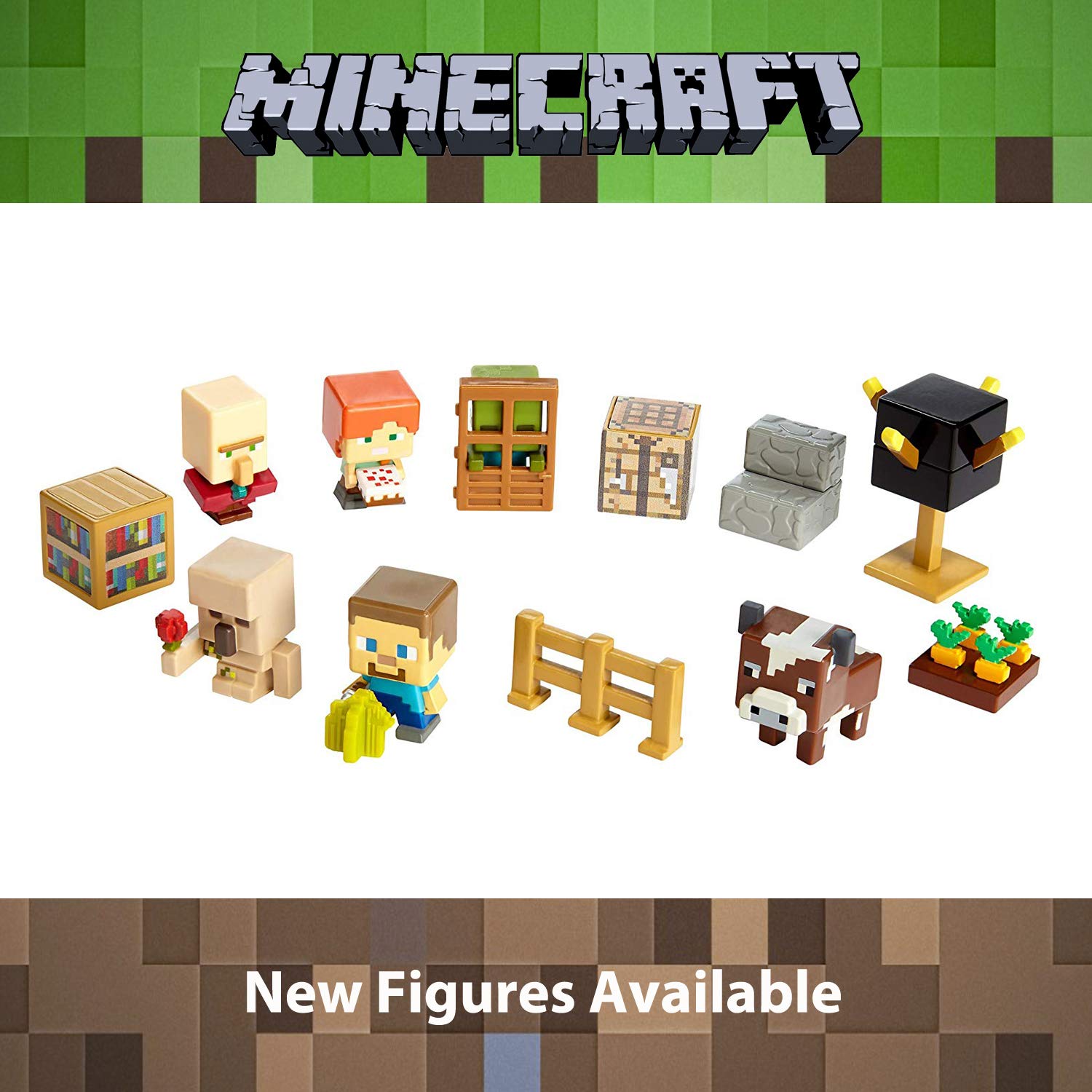 Mattel Minecraft Village Biome Figures Pack | Mini-Figure Nether Biome ...
