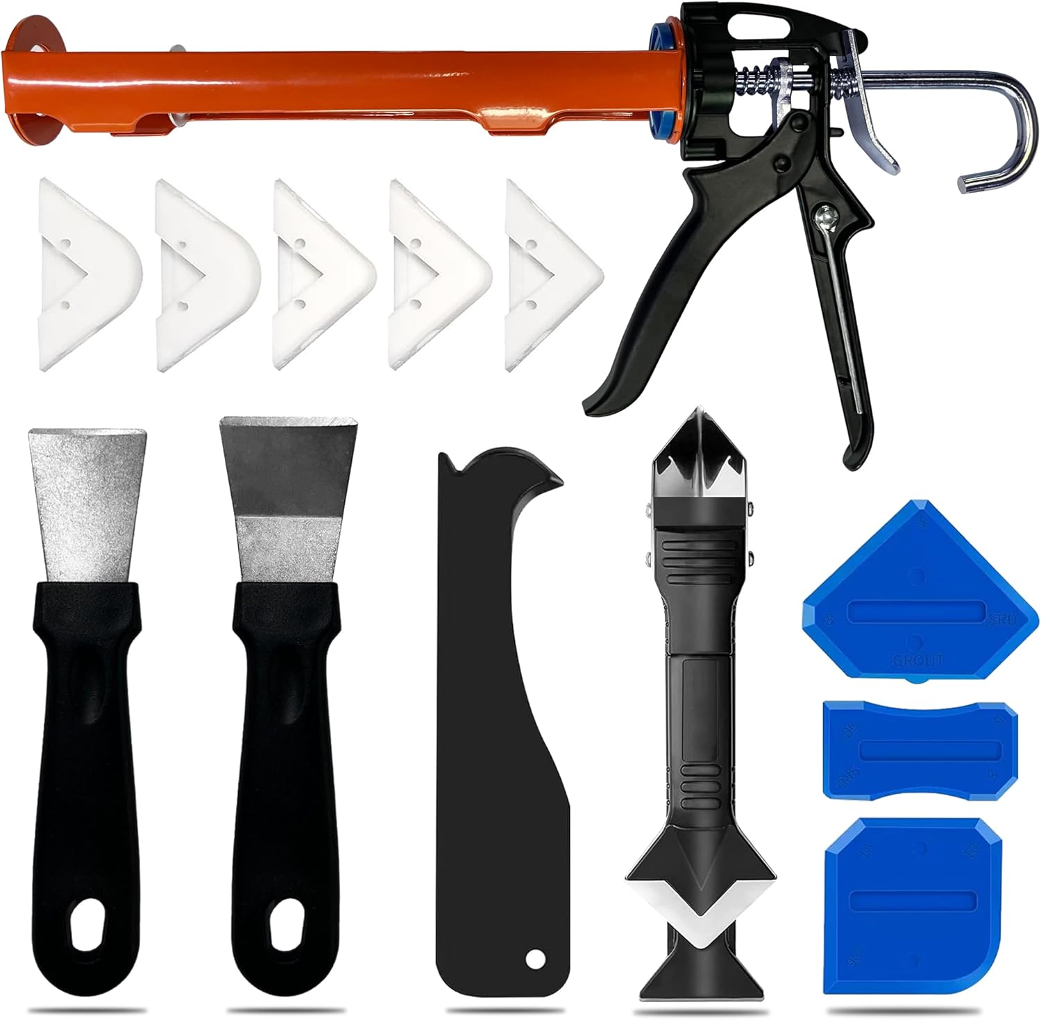 Caulk Gun, Caulking Tool Kit and Caulk Remover,Sealant Finishing Tool ...