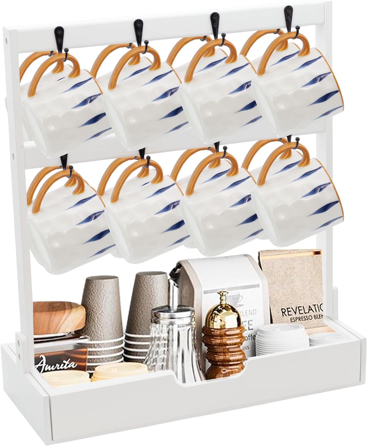 Amazon.com - Sorbus Mug Rack for Wall - Large Rustic Coffee Mug Holder ...