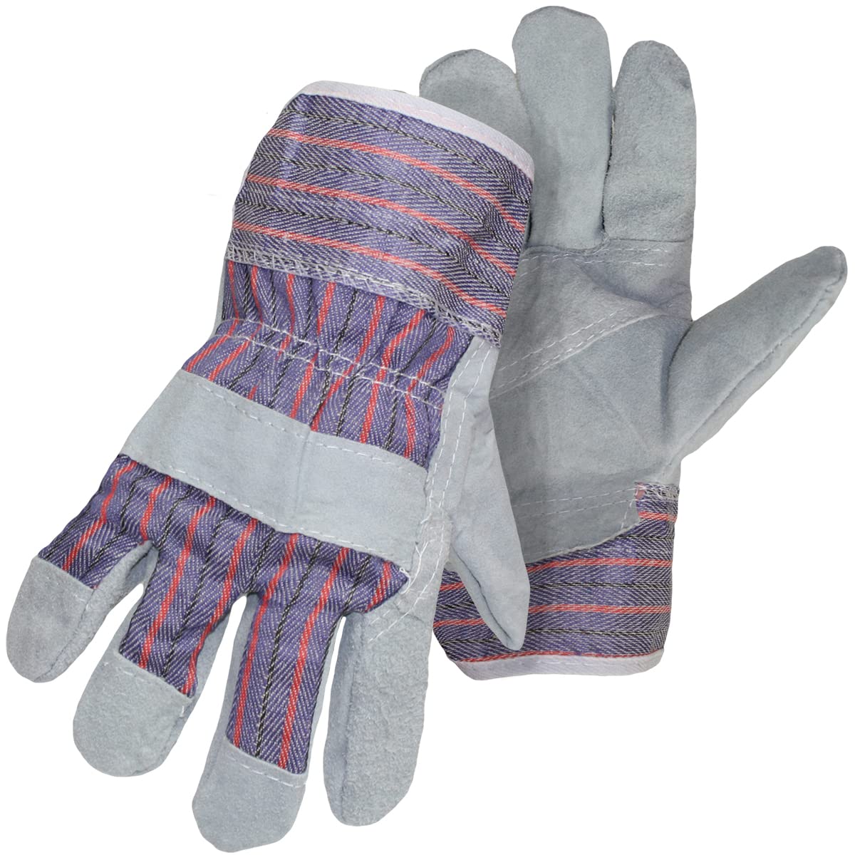 Amazon.com : Boss Gloves 4093 Large Gray and Blue Economy Split Leather ...