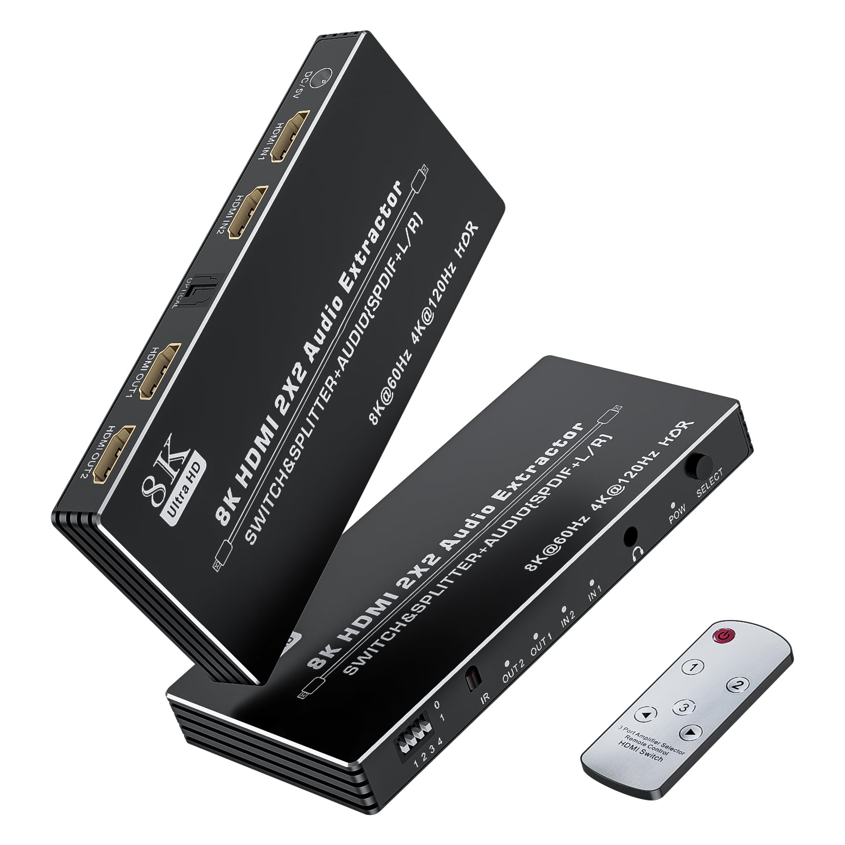 Amazon.com: 4K Splitter HDMI 120hz with Audio Extraction, BolAAzuL 2X2 ...