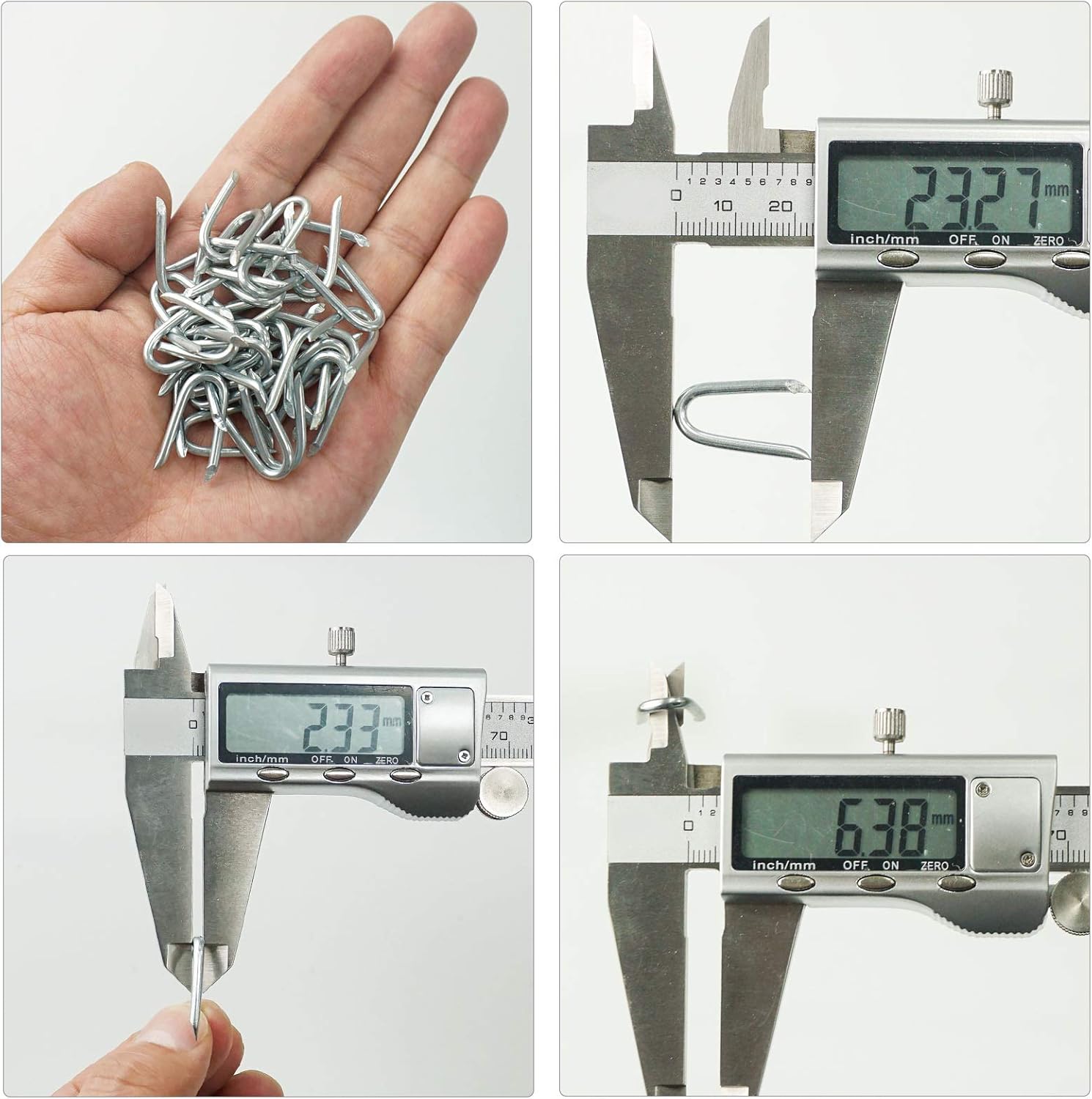 Abimars Galvanised Netting Staple U Nail, 500g (Approx 350 PCS) Fence ...