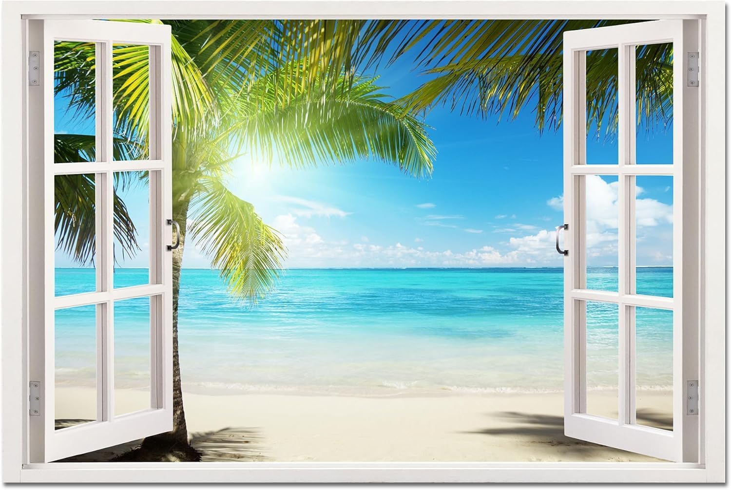 Amazon.com: Fake Window Wall Stickers - 48"x 32" Faux Windows for Walls ...