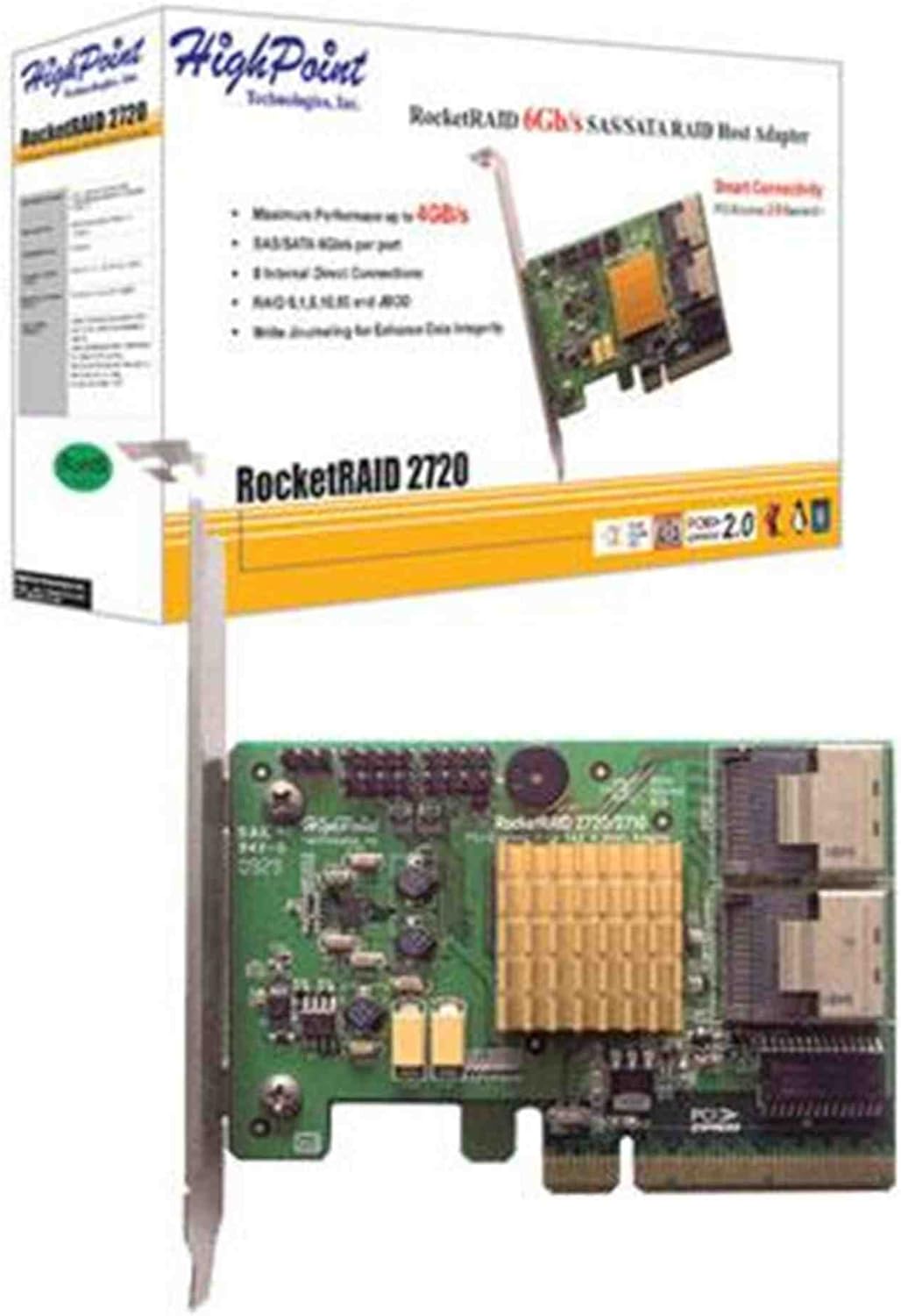 Controlador HighPoint RocketRAID 2720 PCI-Express 2.0 x8 SAS/SATA RAID | Amazon.com.br