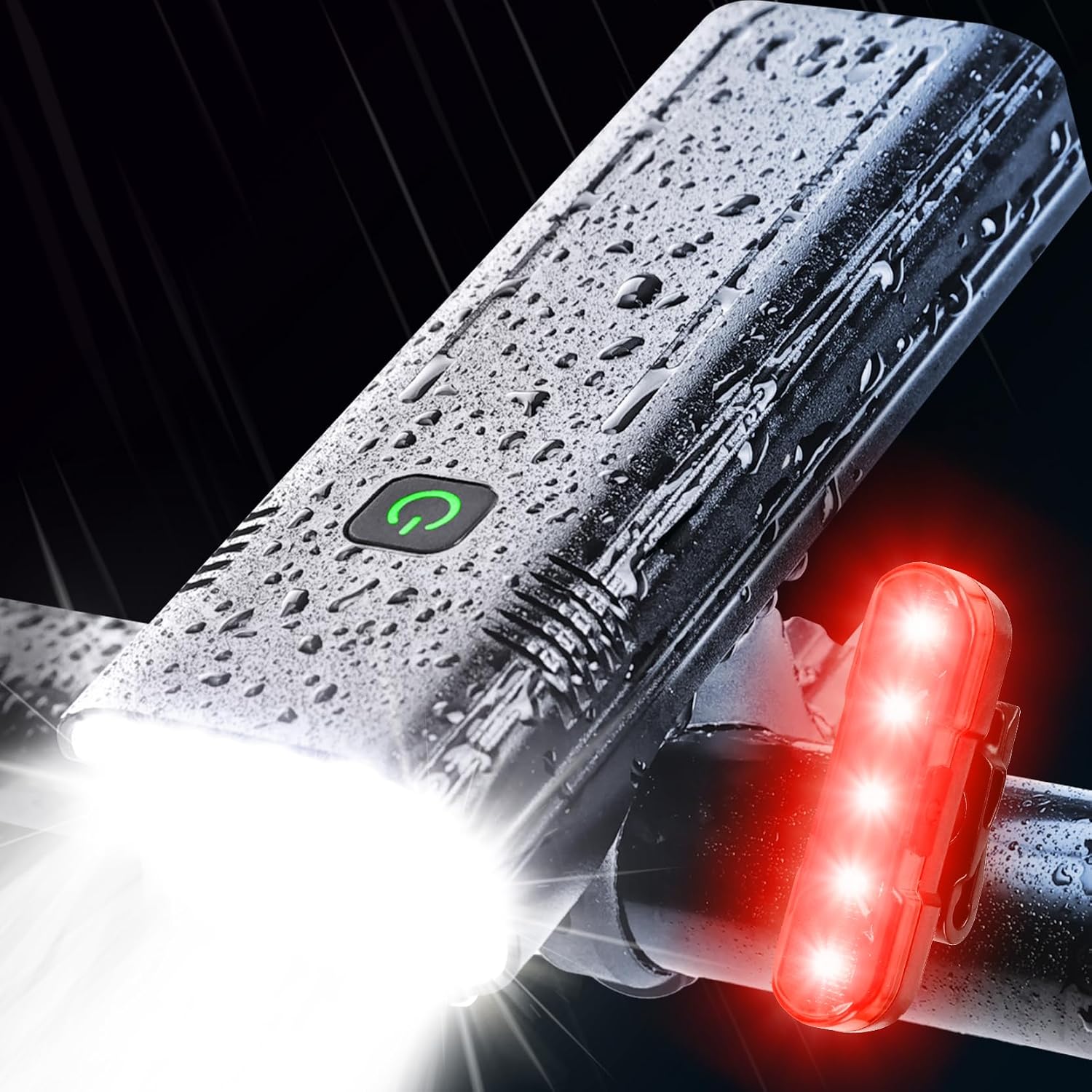 Amazon.com : YANRI Bike Lights 8 LED Lights for Night Riding, 1500 ...