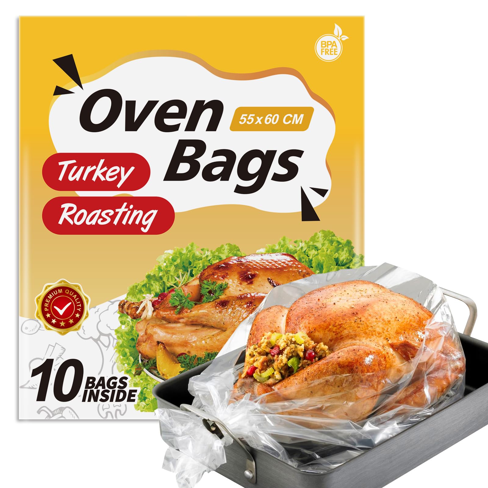 Amazon.com: 10×Large Oven Bags Turkey Size,Cooking Roasting Bags Large ...