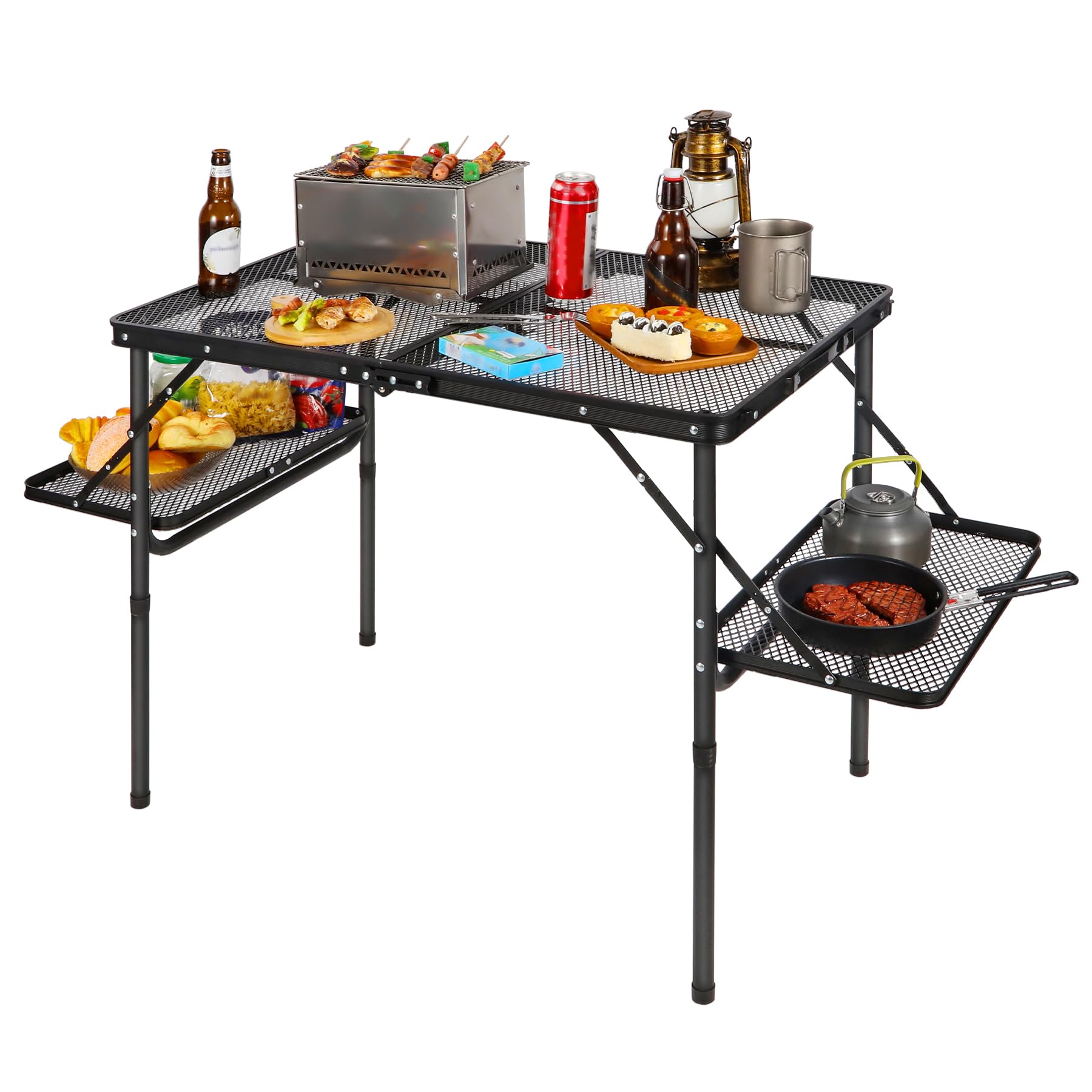 Amazon.com: REDCAMP 36x24 Folding Grill Table for Outside with 2 Side ...