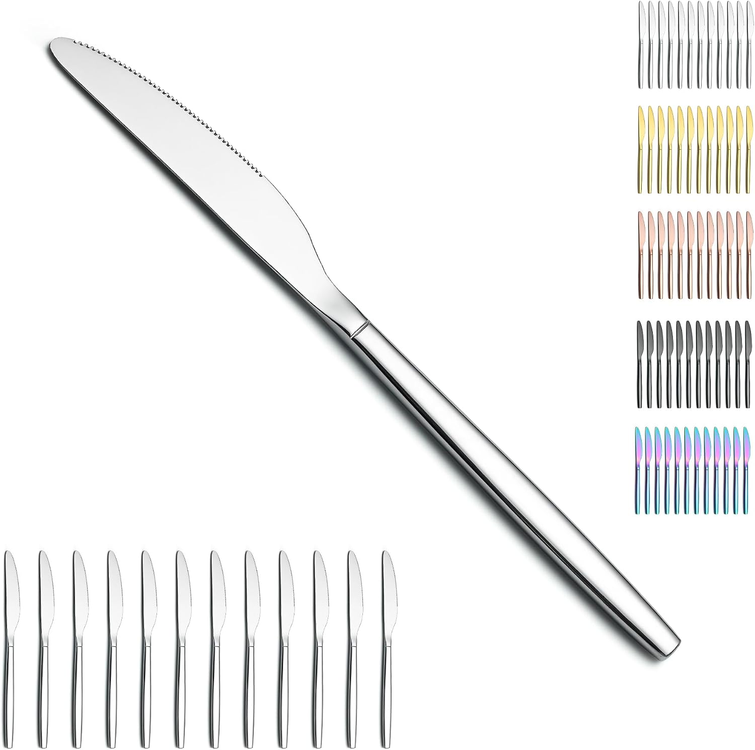 Berglander Tafelmesser Set mit 12 Stück, modernes Abendessen messer aus ...