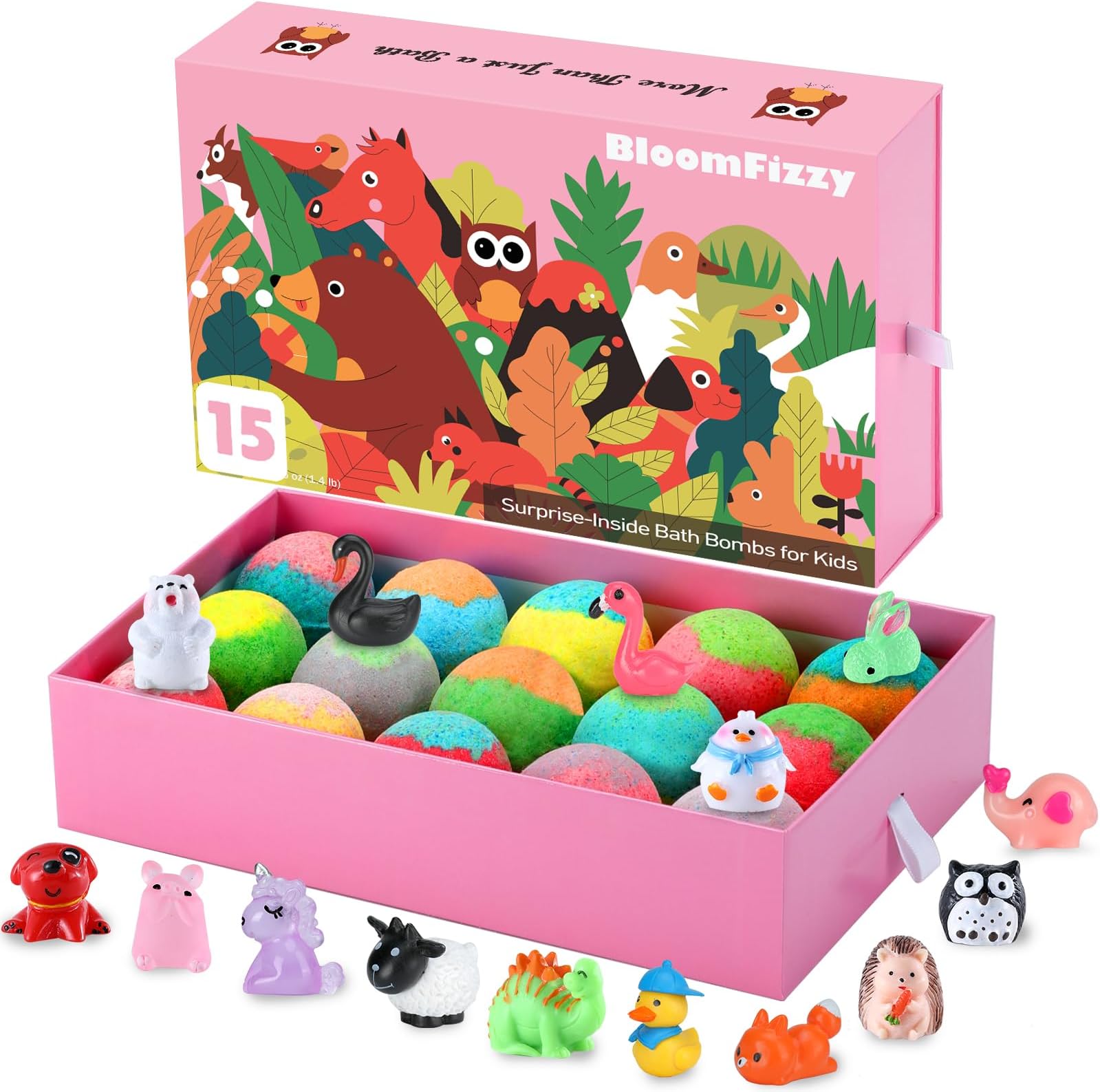 Amazon.com: Greenkou Wooden Box Bath Bombs Gift Set Natural Fizzy Spa ...