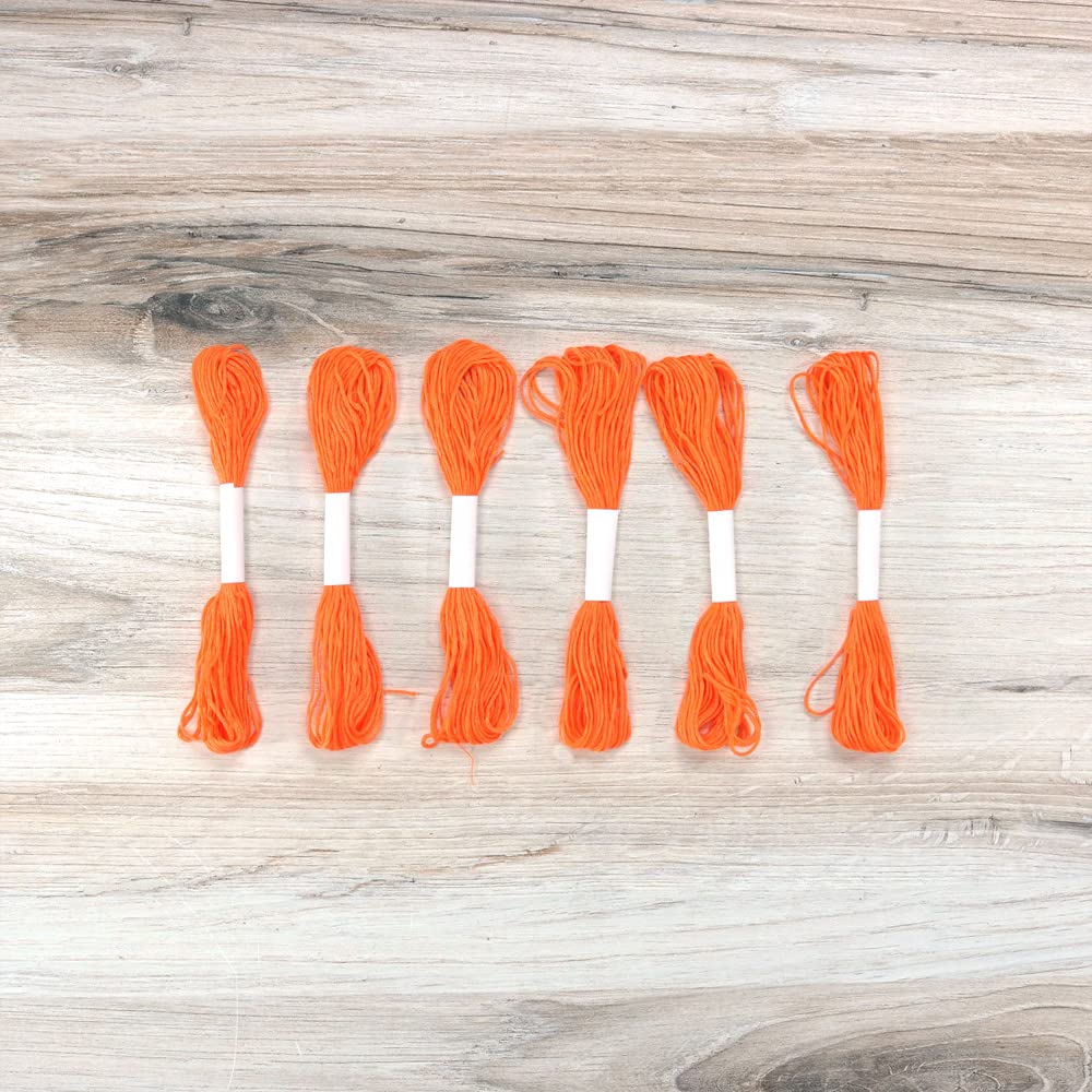 Amazon.com: Embroidery Floss Pack – 6 Skeins, 8.7 Yards Each – Orange ...