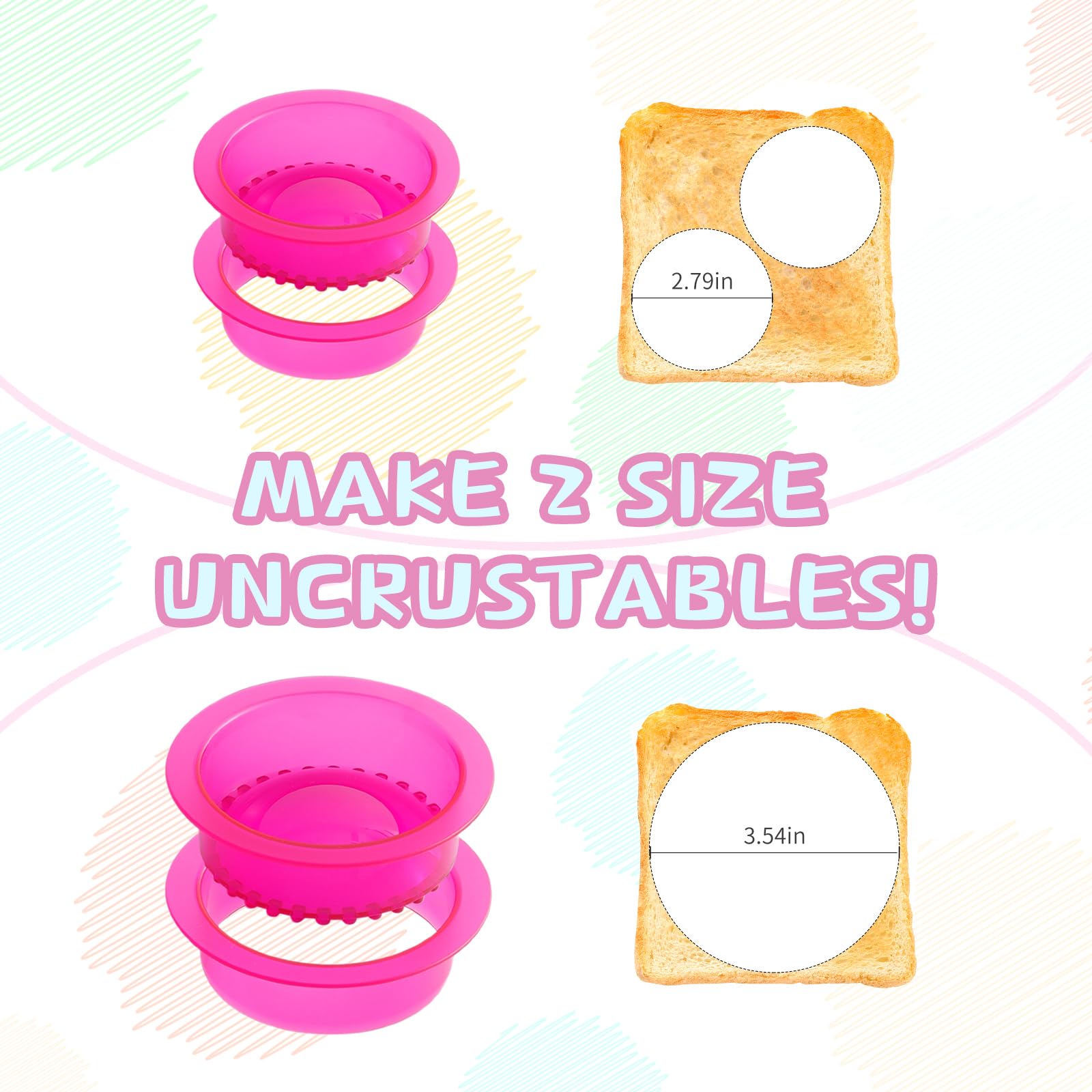 Pancake Maker HiYZ Glitter Sandwich Cutters - 5 Piece Decruster Set For ...