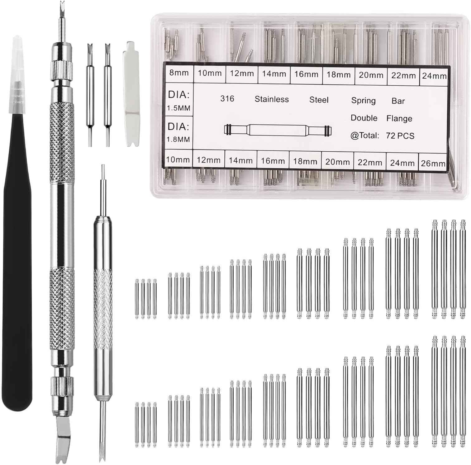 Amazon.com: EFIXTK Watch Band Pins Kit -Watch Spring Bar-Bands Strap ...