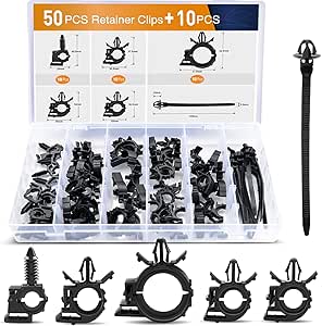 GOOACC 60Pcs Car Wire Loom Routing Clips Assortment, 6 Different Sizes ...