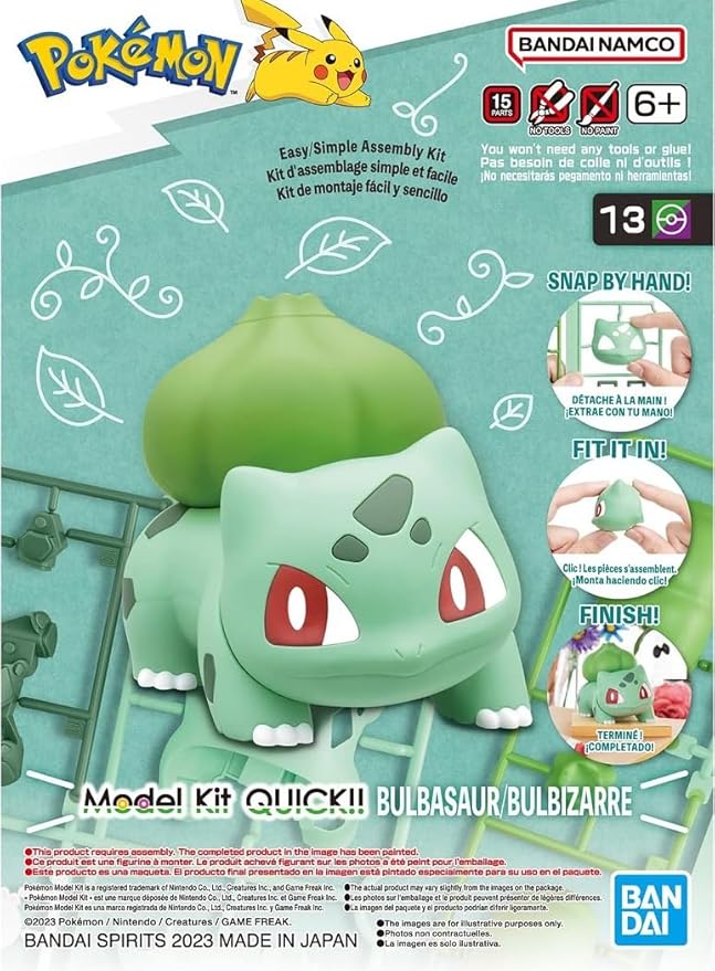 Amazon.com: Bandai - Pokémon Model kit - Buildable Action Figure 8 cm ...