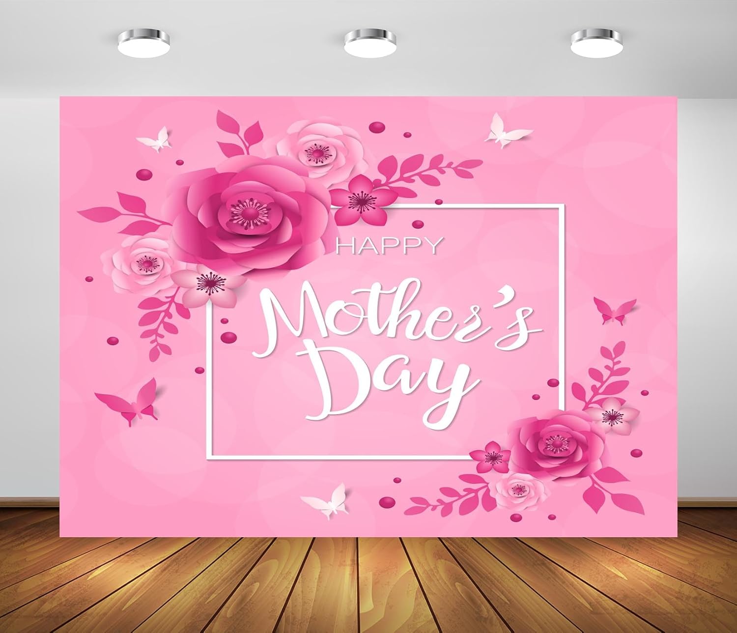 Amazon.com : BELECO 12x10ft Fabric Happy Mother's Day Backdrop Floral ...