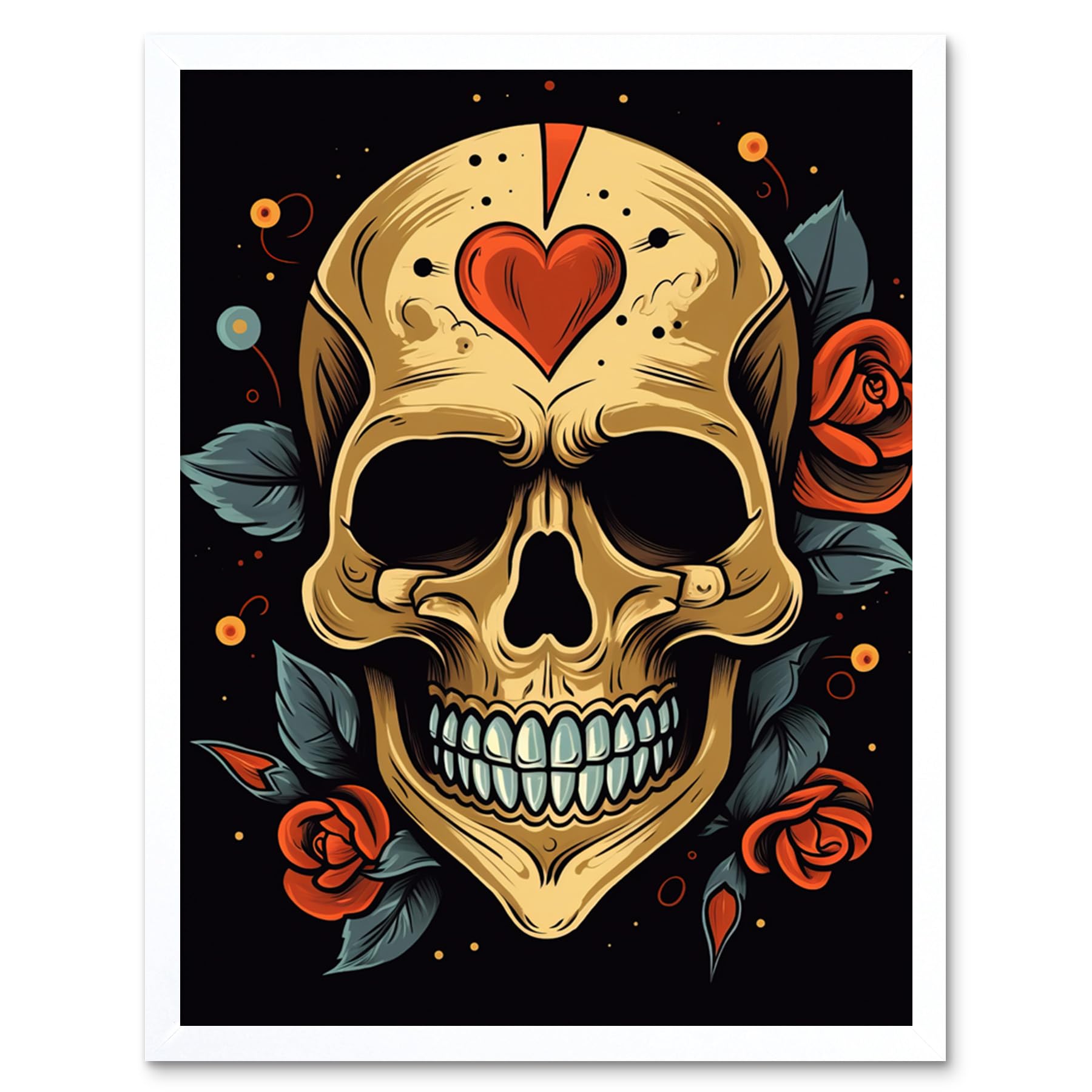 Rockabilly Skull Tattoo Artery8 Skull Roses Dark Old School USA Tattoo