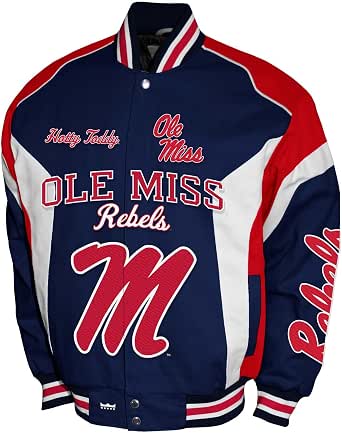 Amazon.com: 2Bhip NCAA Ole Miss Rebels Jacket - Blue & White Men's ...