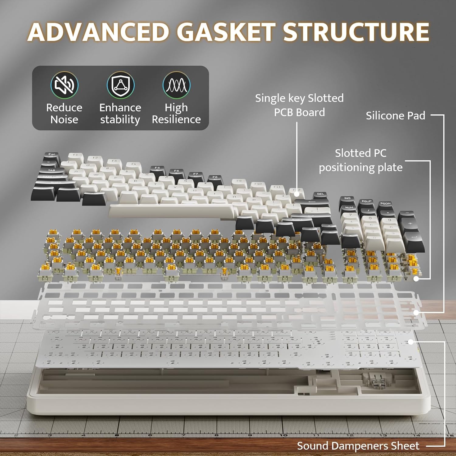 darkFlash DF98 Wireless Mechanical Keyboard, 3-Modes BT/2.4GHz/USB-C ...