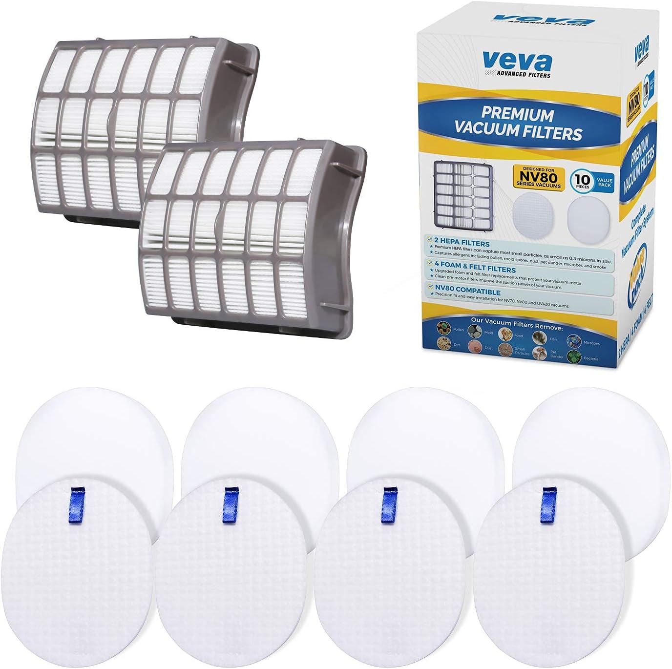 Amazon.com: VEVA Complete Premium Vacuum Filter Set Including 2 HEPA, 4 ...