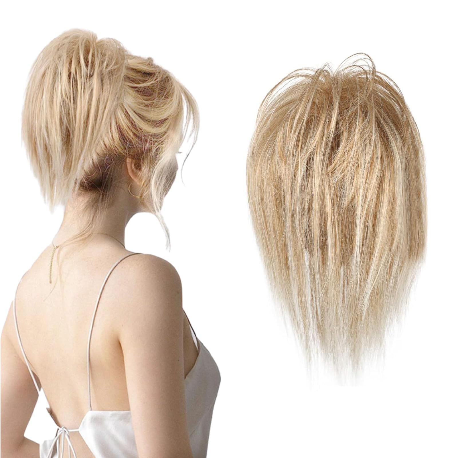 Eowppue Claw Clip Hair Bun Extension - Messy Bun Updo Synthetic ...