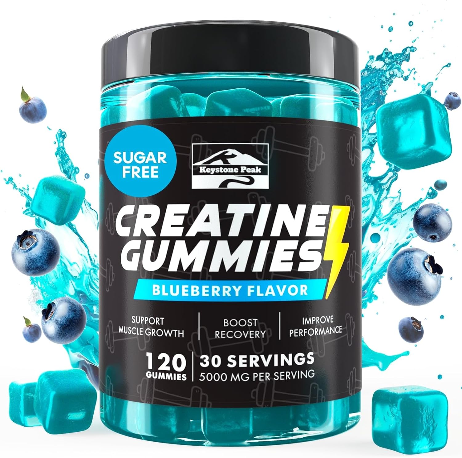 Amazon.com: Keystone Peak KP Creatine Monohydrate Gummies Blueberry for ...