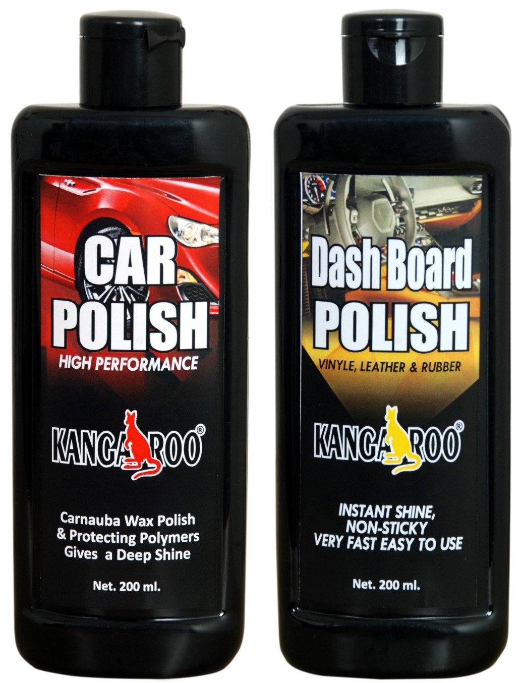 Kangaroo® CAR Polish 200 ML + Dashboard Polish 200 ML + 2 Foam ...