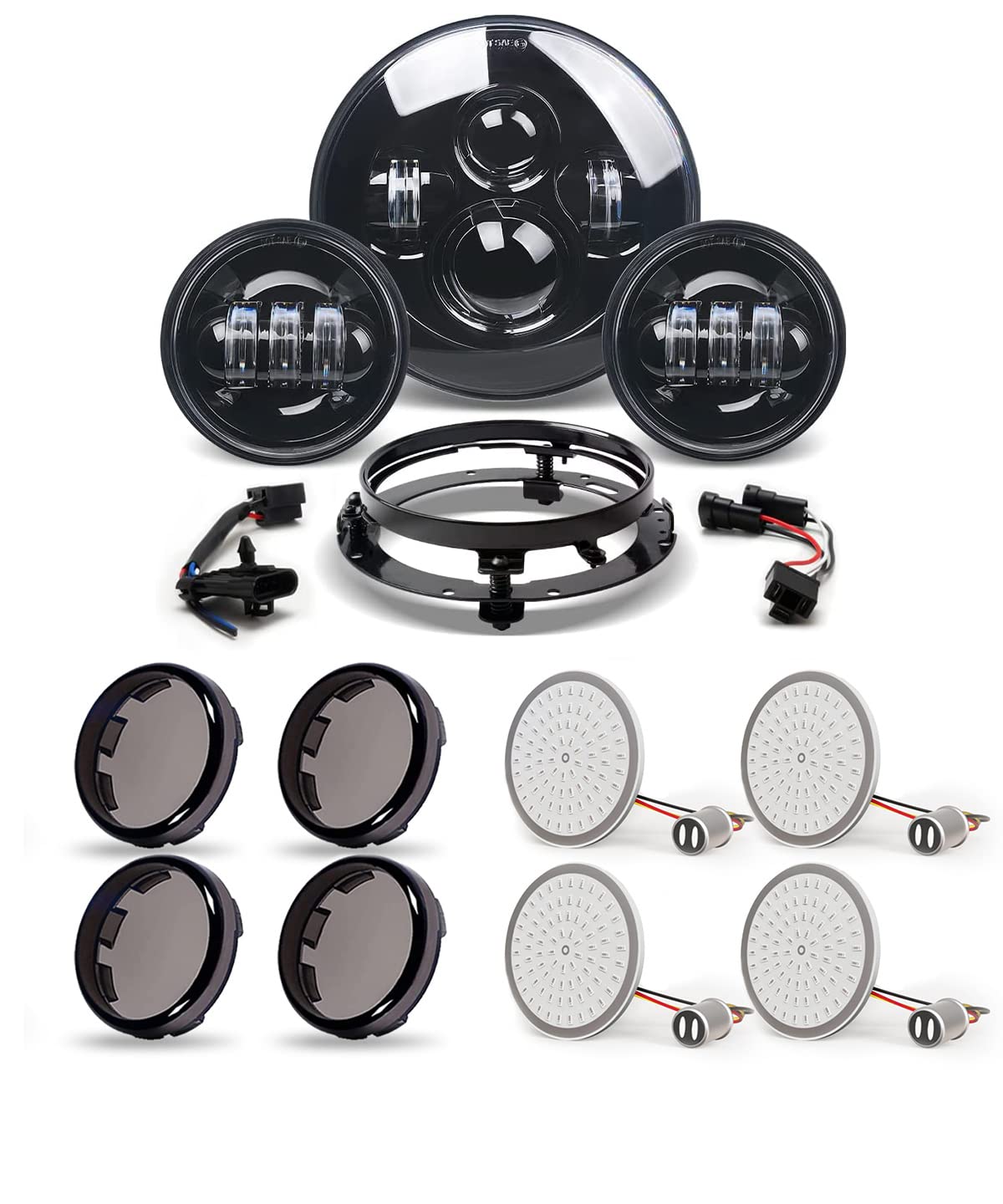 Amazon.com: 7" Headlight light Kit and Front 1157 + Rear 1156 Turn ...