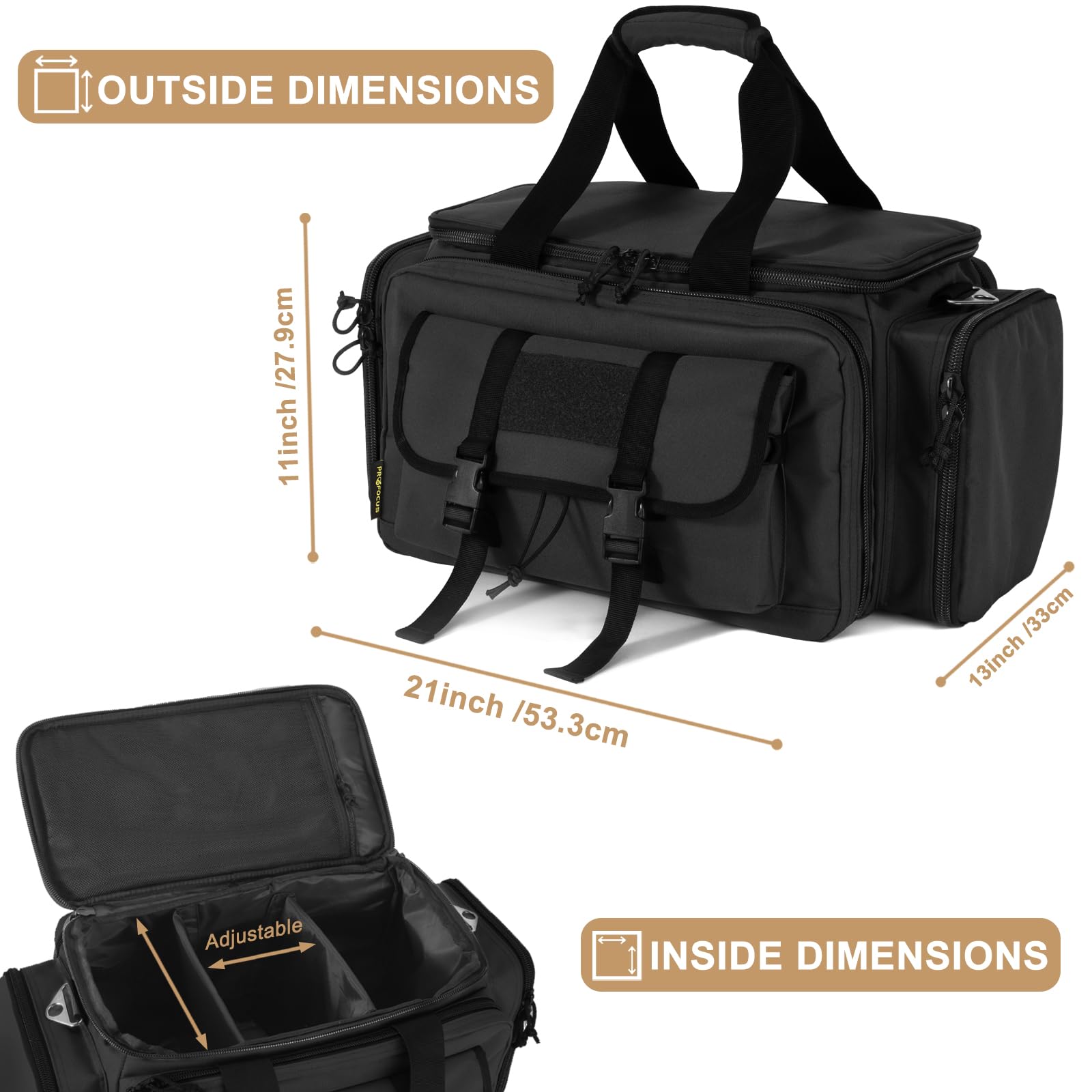 Snapklik.com : PROFOCUS Large Range Bag -Tactical 4+ Pistol Case Gun Bag