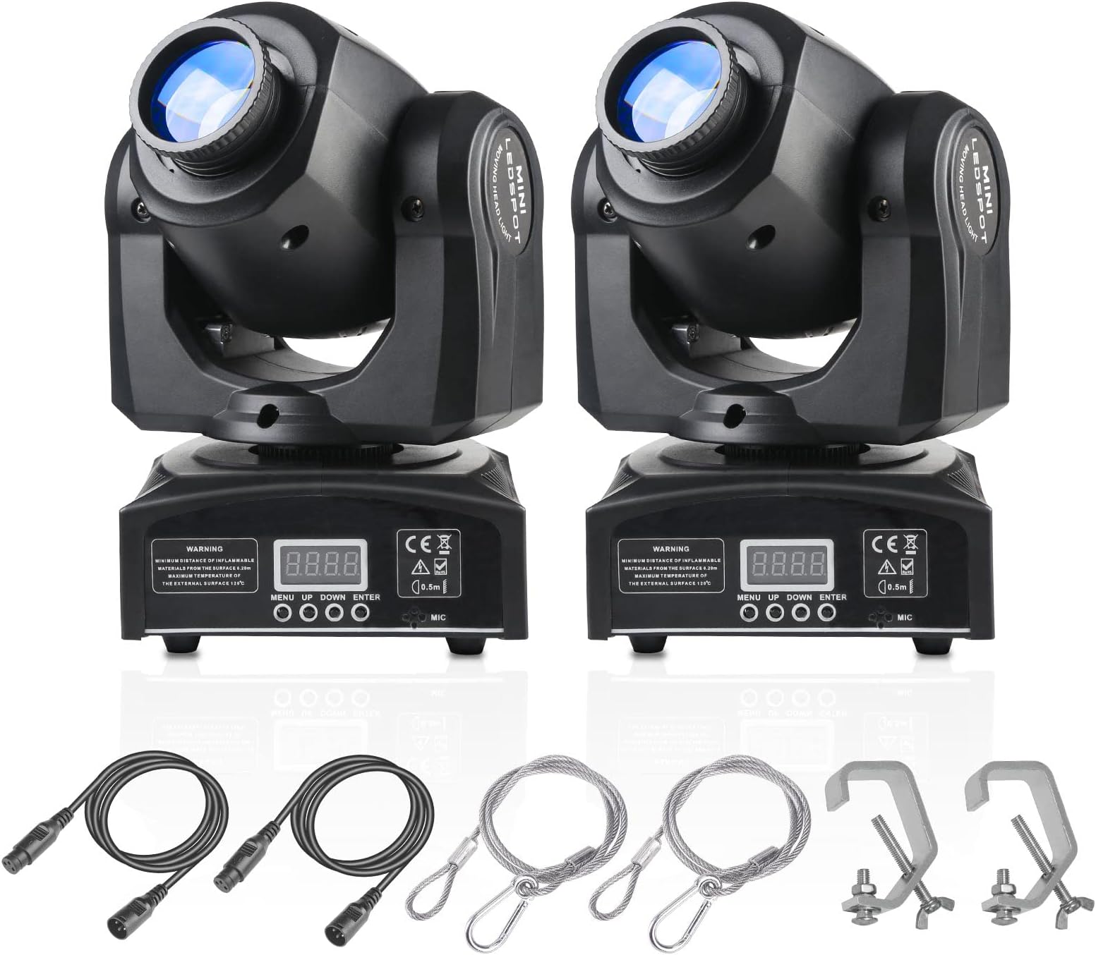 (2Pack) LED Moving Head Light Mini 30W DJ Moving Head Gobo Light mit 8 ...
