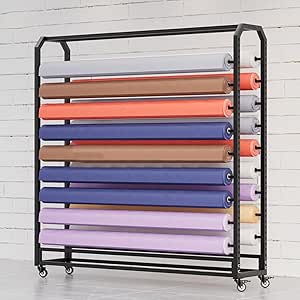 Amazon.com: Commercial Fabric Roll Storage Rack with Adjustable Hanging ...