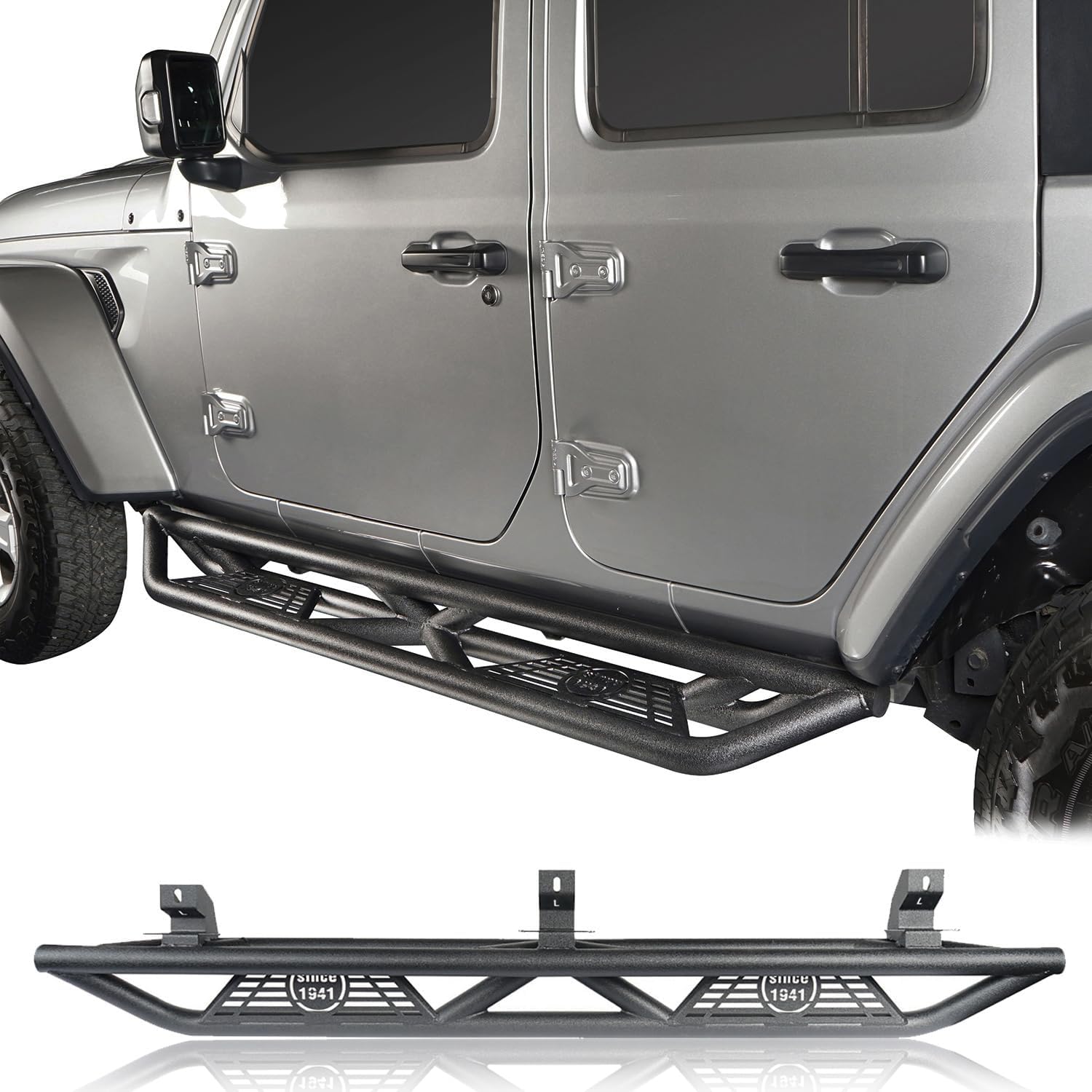 Amazon.com: Hooke Road Wrangler JLU Side Steps Bars Running Board ...