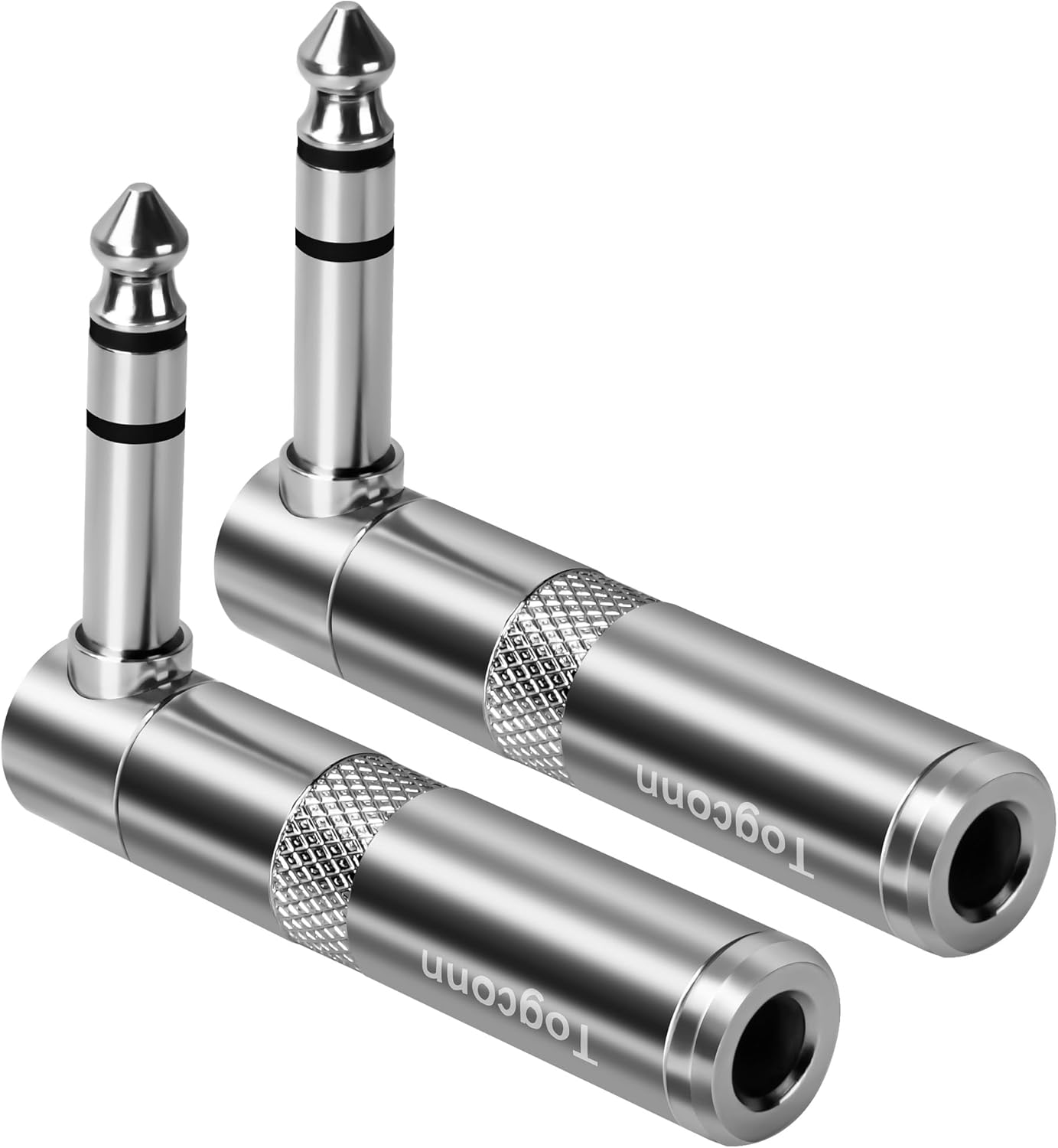 90 Degree 1/4 inch TRS Audio Extension Adapter 2-Pack, Right Angle 6 ...