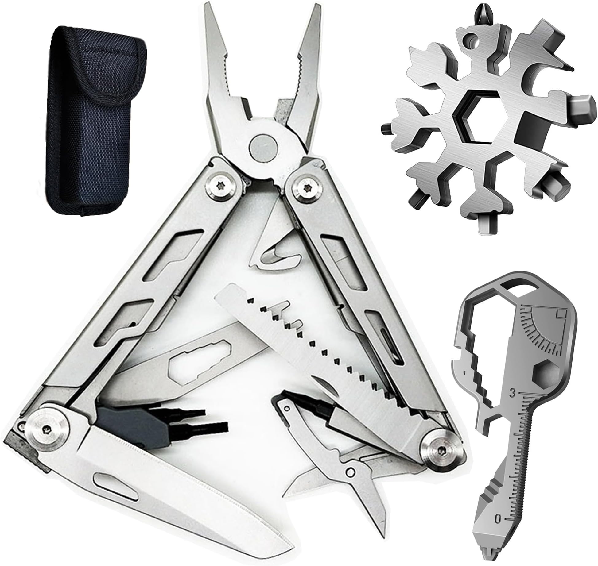 21 in 1 Multitool for Men, Multi-Tool with Nylon Sheath, Stainless ...