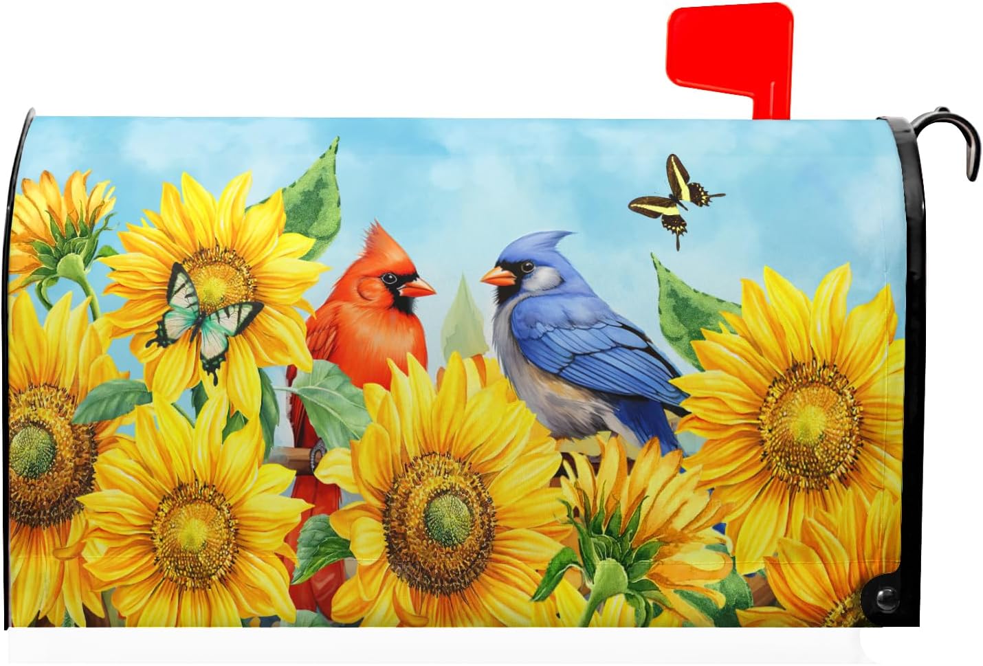 Amazon.com: Welcome Spring Summer Cardinal Sunflower Mailbox Cover ...