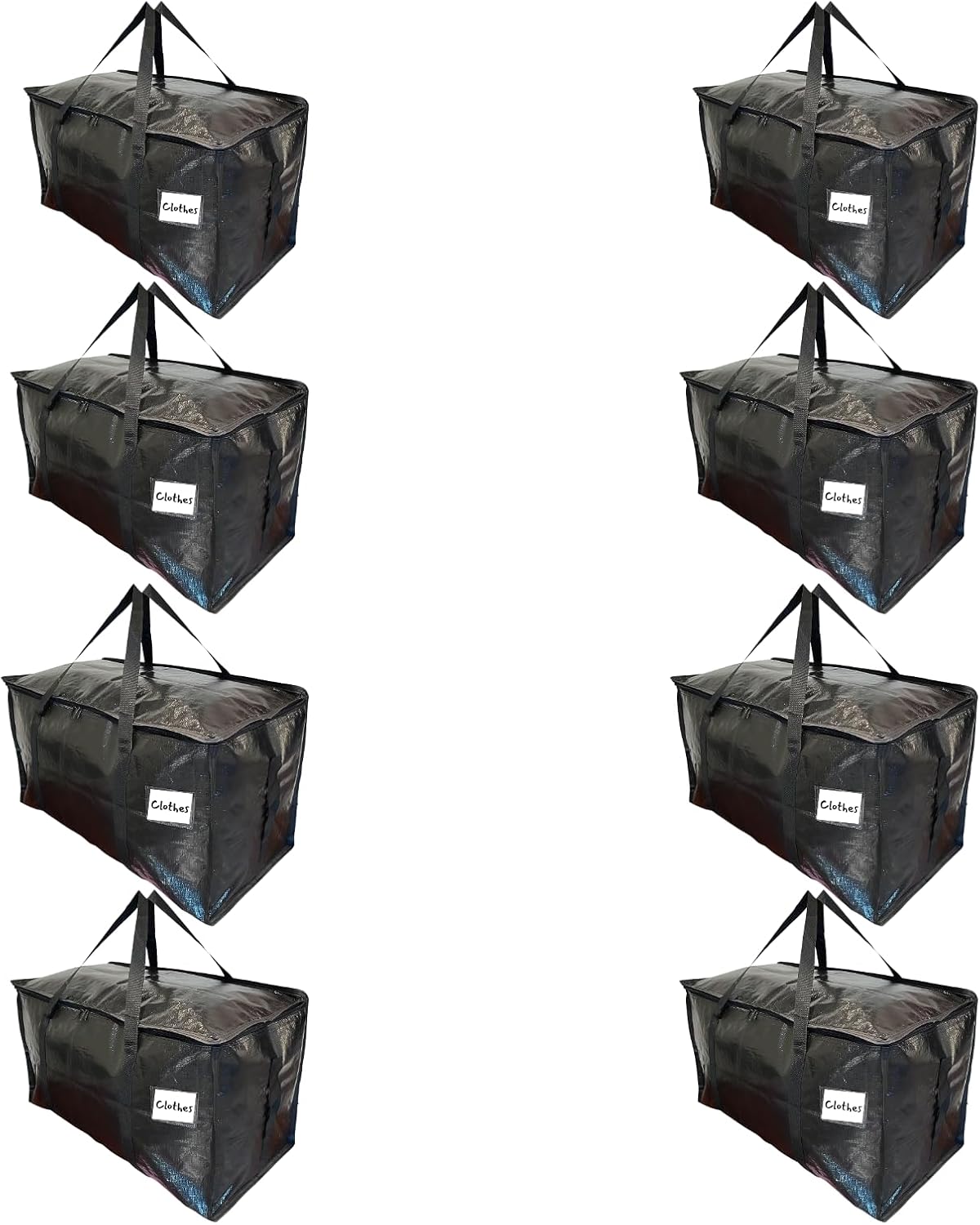 BAG-THAT! 8-Pack Black Moving Bags, Extra Large Storage Bags with ...
