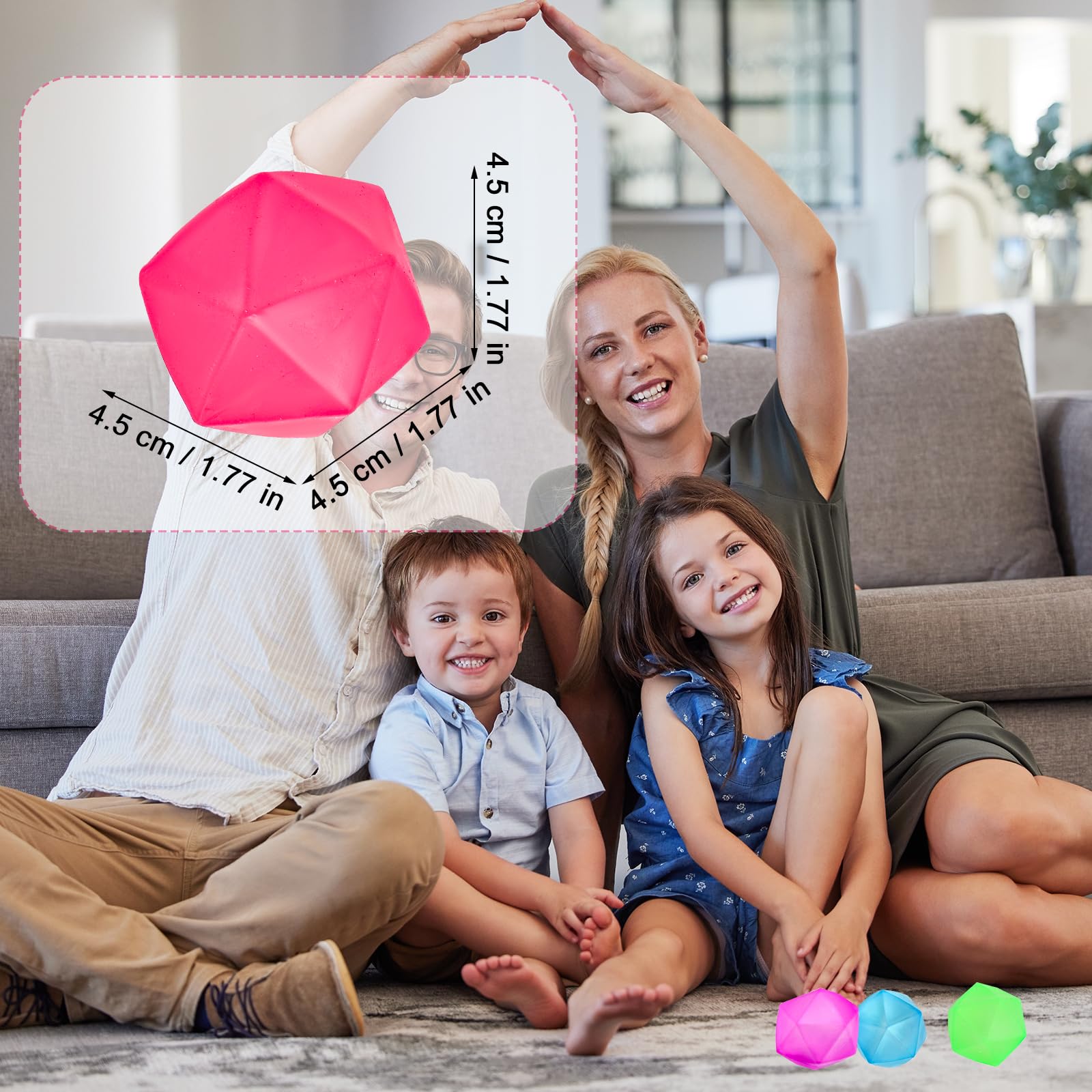 4 Pcs Ice Cube Stress Balls, Slow Rising Stress Balls Diamond Squeeze ...