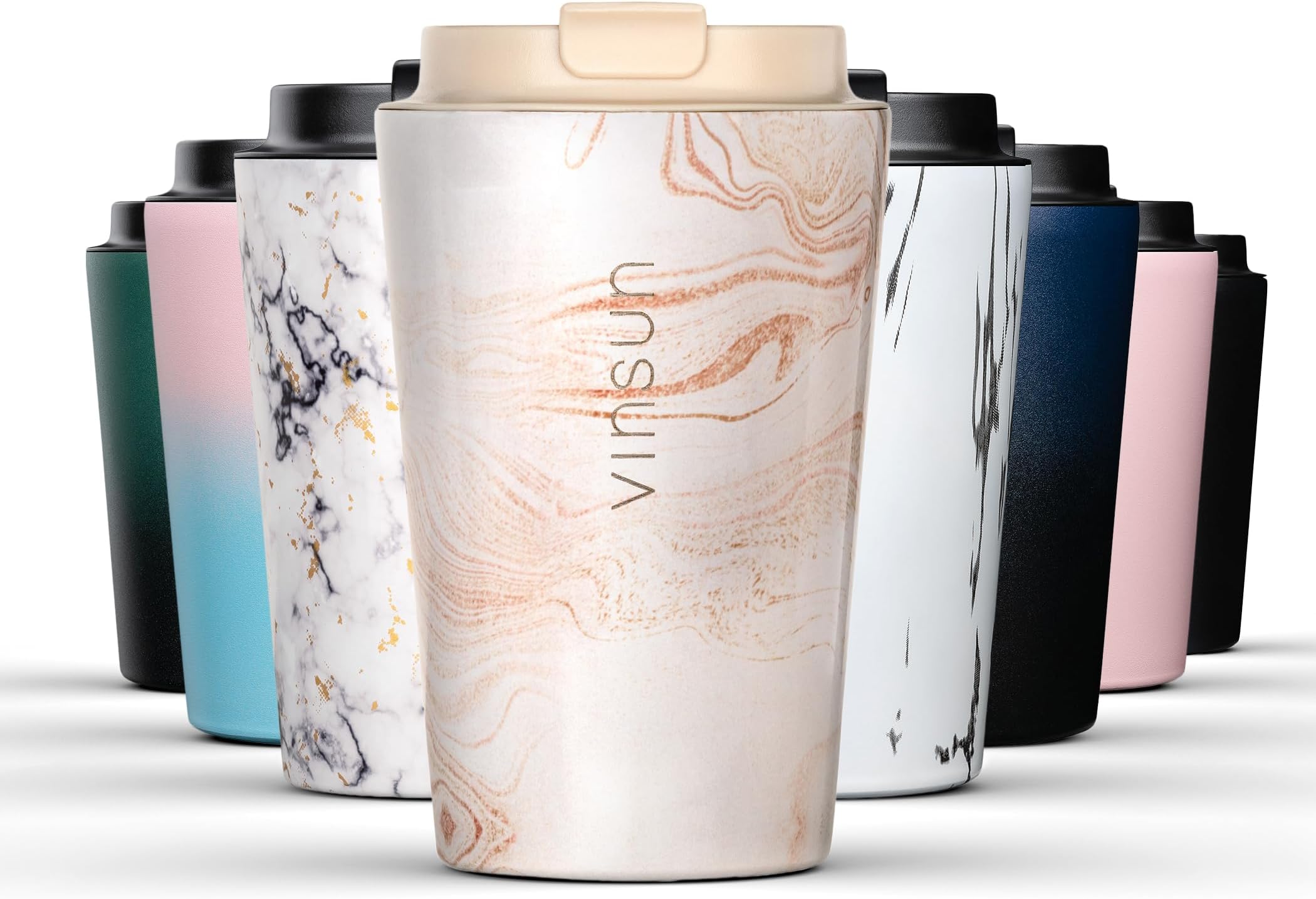 2 Stücke Kaffeebecher to go, LED Touchscreen Temperaturanzeige 510ml ...