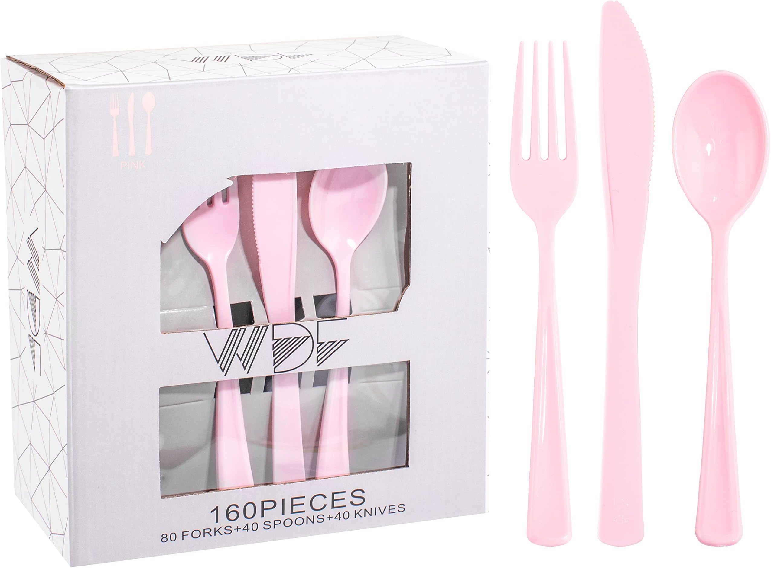 Amazon.com: Party! 16 Forks, 16 Spoons & 16 Knives, Pink : Health ...