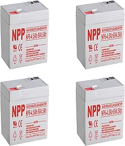 Amazon.com: NP6-4.5Ah (F1, 4 Pcs) 6V 4.5Ah AGM Battery Rechargeable ...