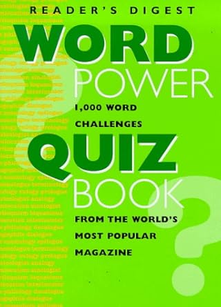 Word Power Quiz Book: Reader's Digest: 9780888505958: Amazon.com: Books