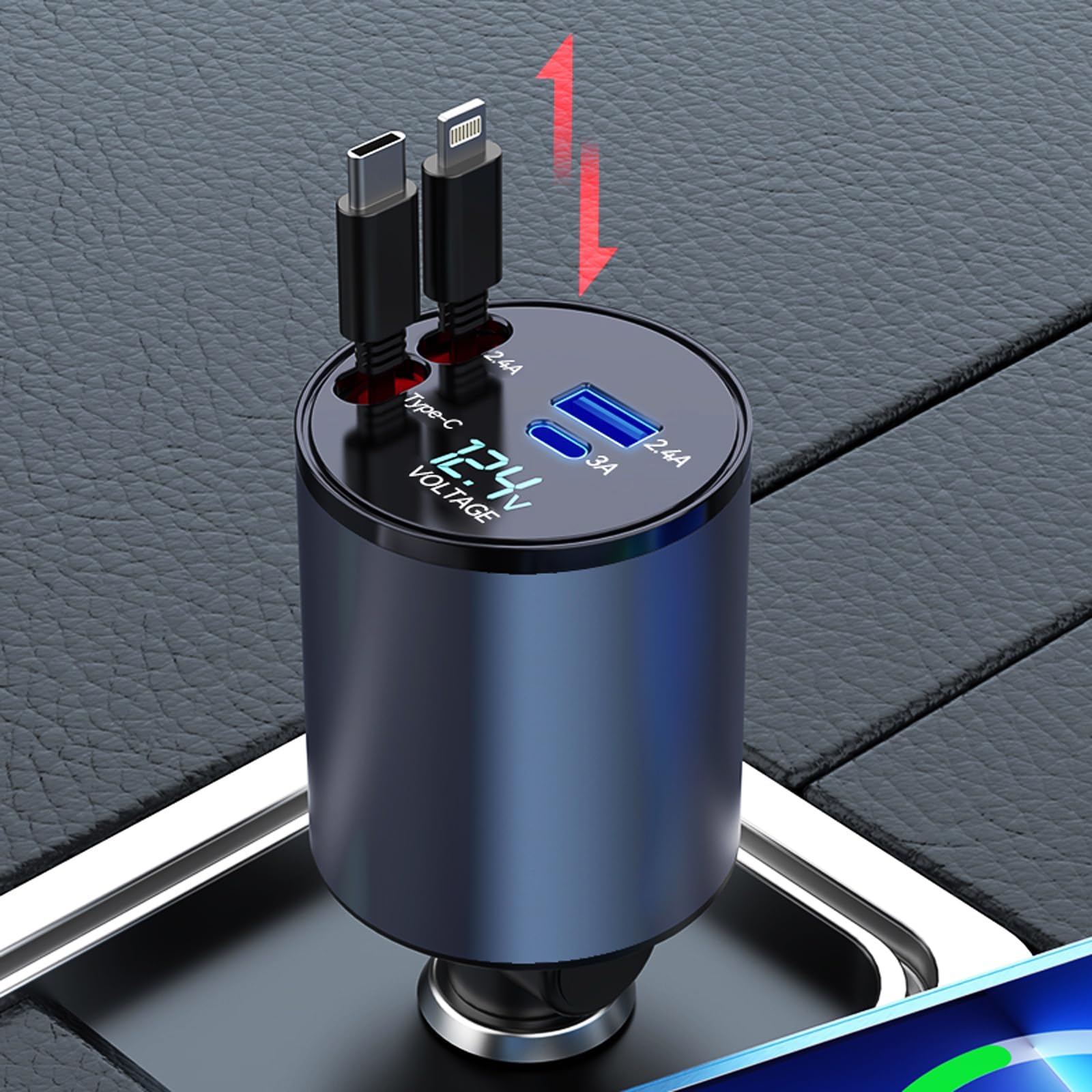 Amazon.com: ROADRESS Retractable Car Charger, 100W 4 in 1 Fast Car ...