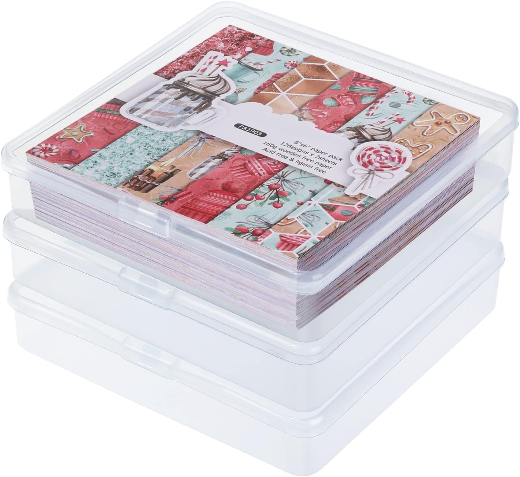 Amazon.com: Boocalny 3 Size Scrapbook Paper Storage with Wheels ...