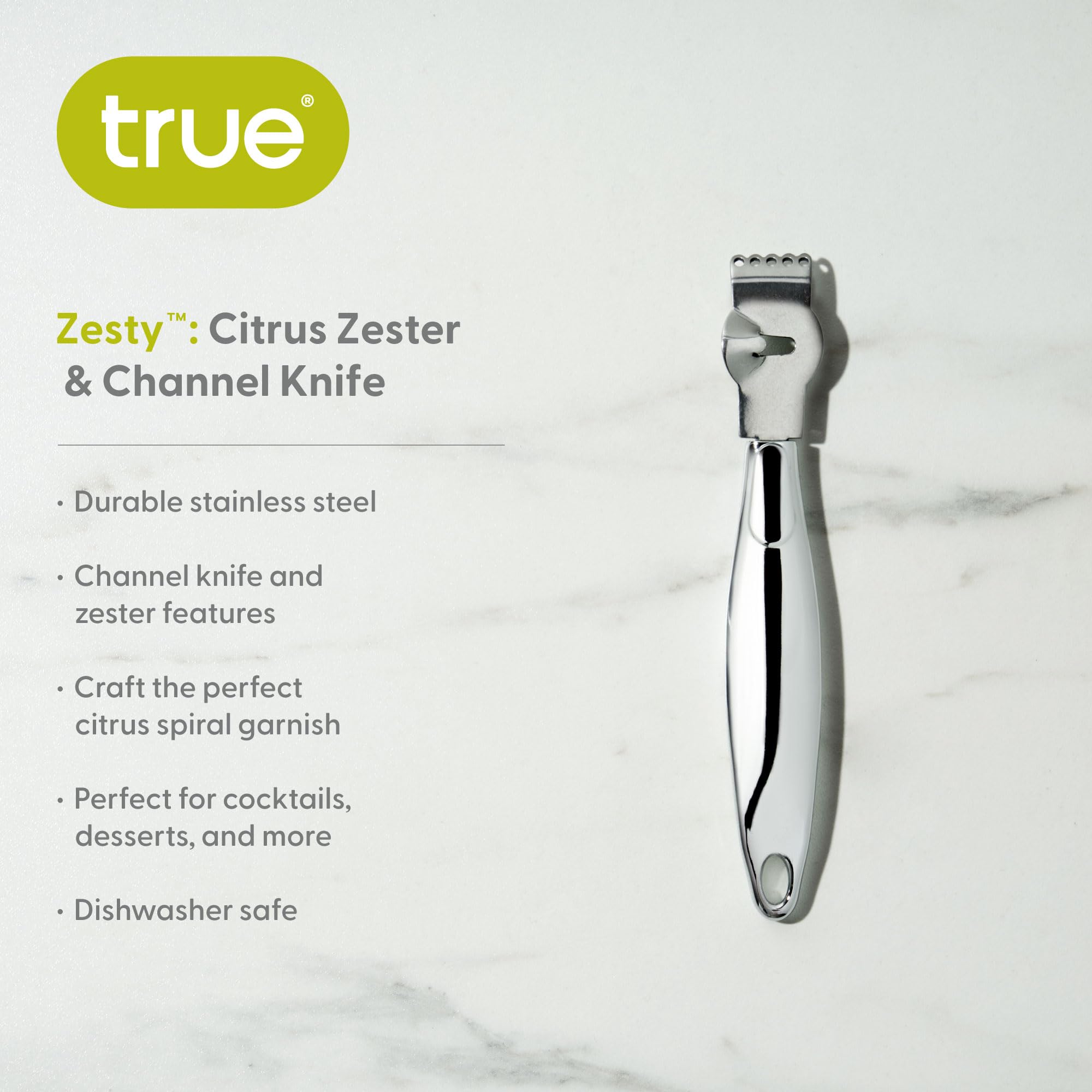 Snapklik.com : True Zesty Stainless Steel Citrus Zester Tool, Cocktail ...