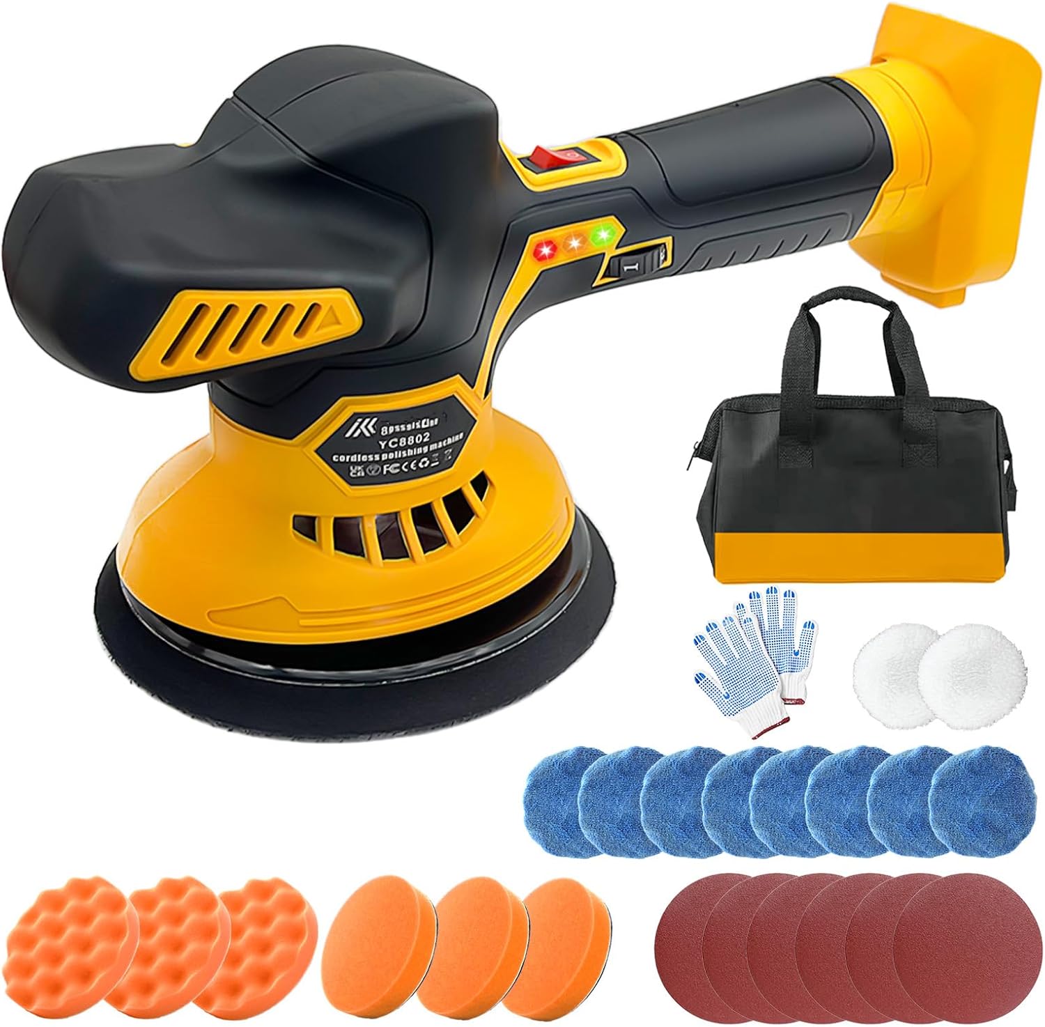 Cordless Buffer Polisher, Car Buffer Polisher 145mm Compatible with ...