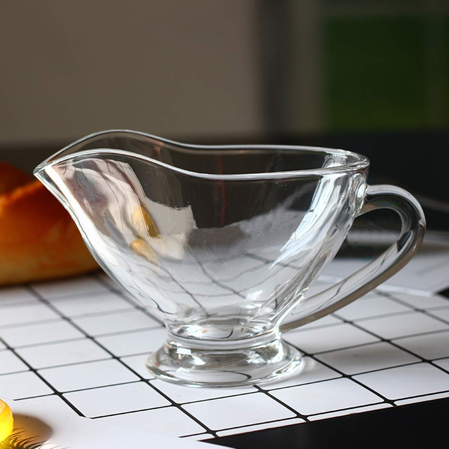 Yesland 2 Pack 11 oz Saucy Glass Gravy Dish with Handle, Clear Gravy ...