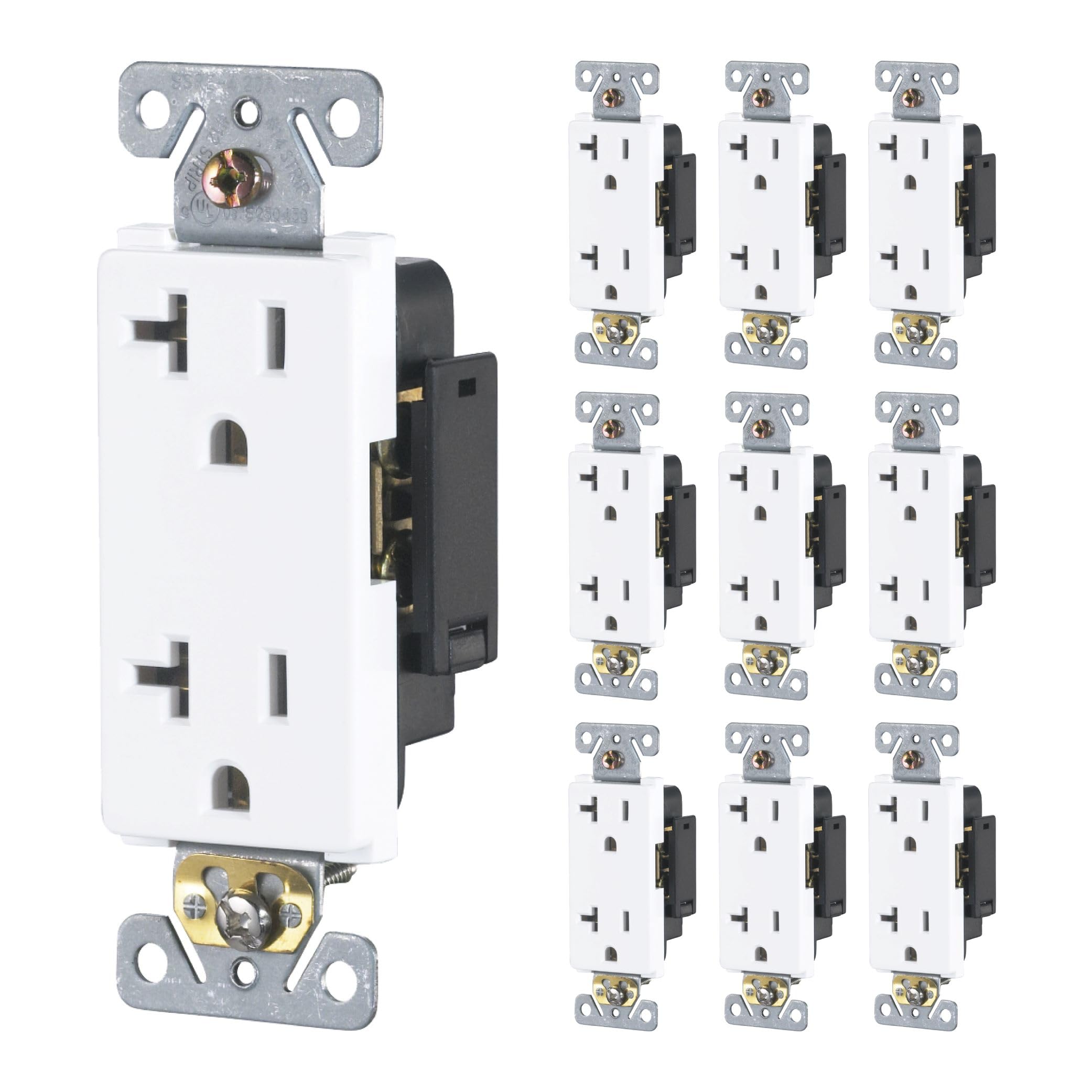 Snapklik.com : 10-Pack Duplex Receptacle Outlet, Non-Tamper-Resistant 3 ...